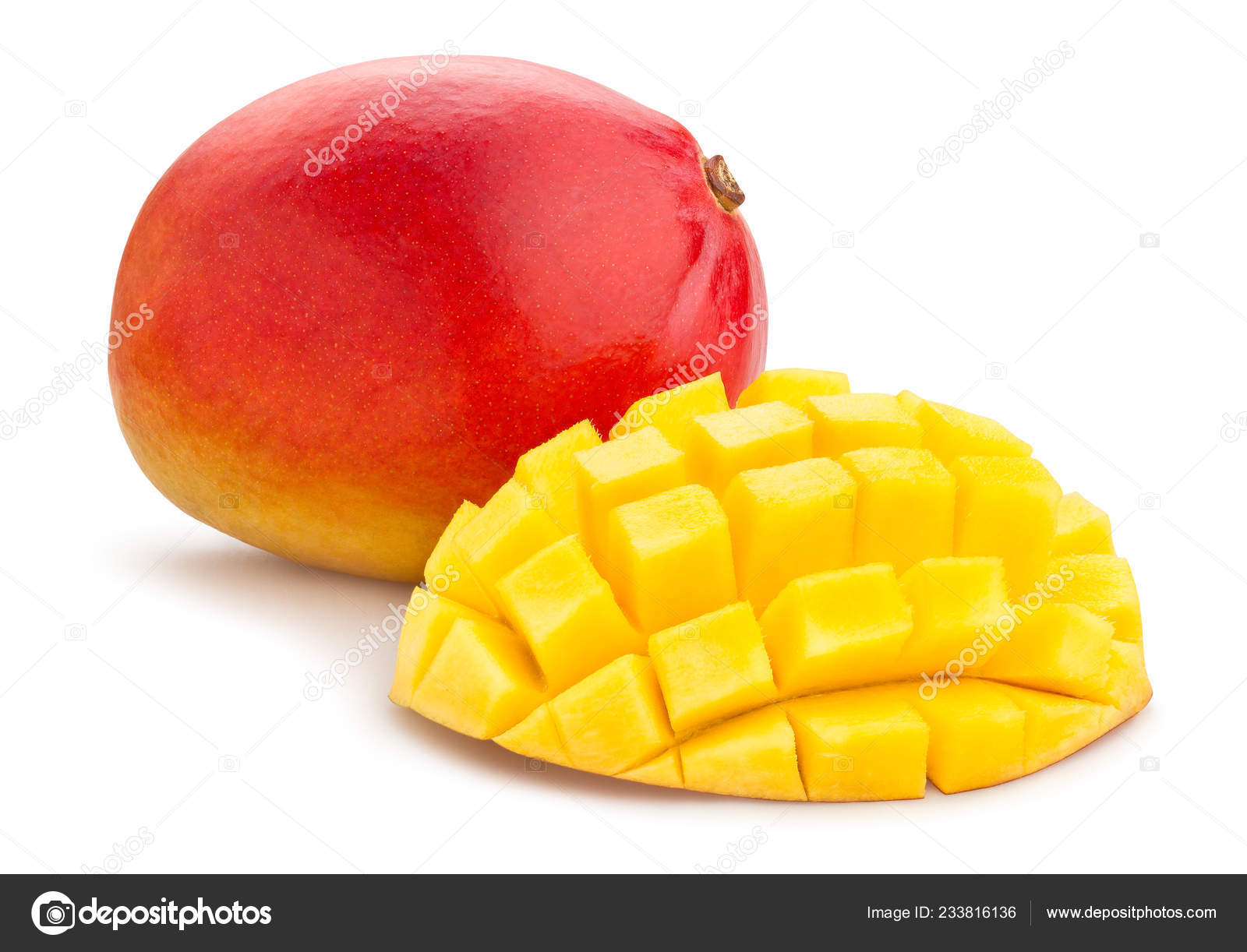 Sliced Mango Isolated White Background Stock Photo by ©bergamont 233816136
