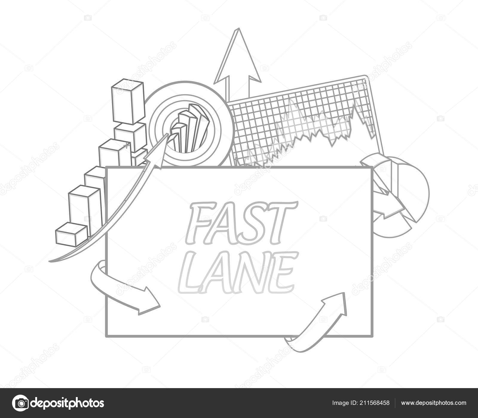 Fast Lane Business Graph Success Concept Illustration Isolated White ...