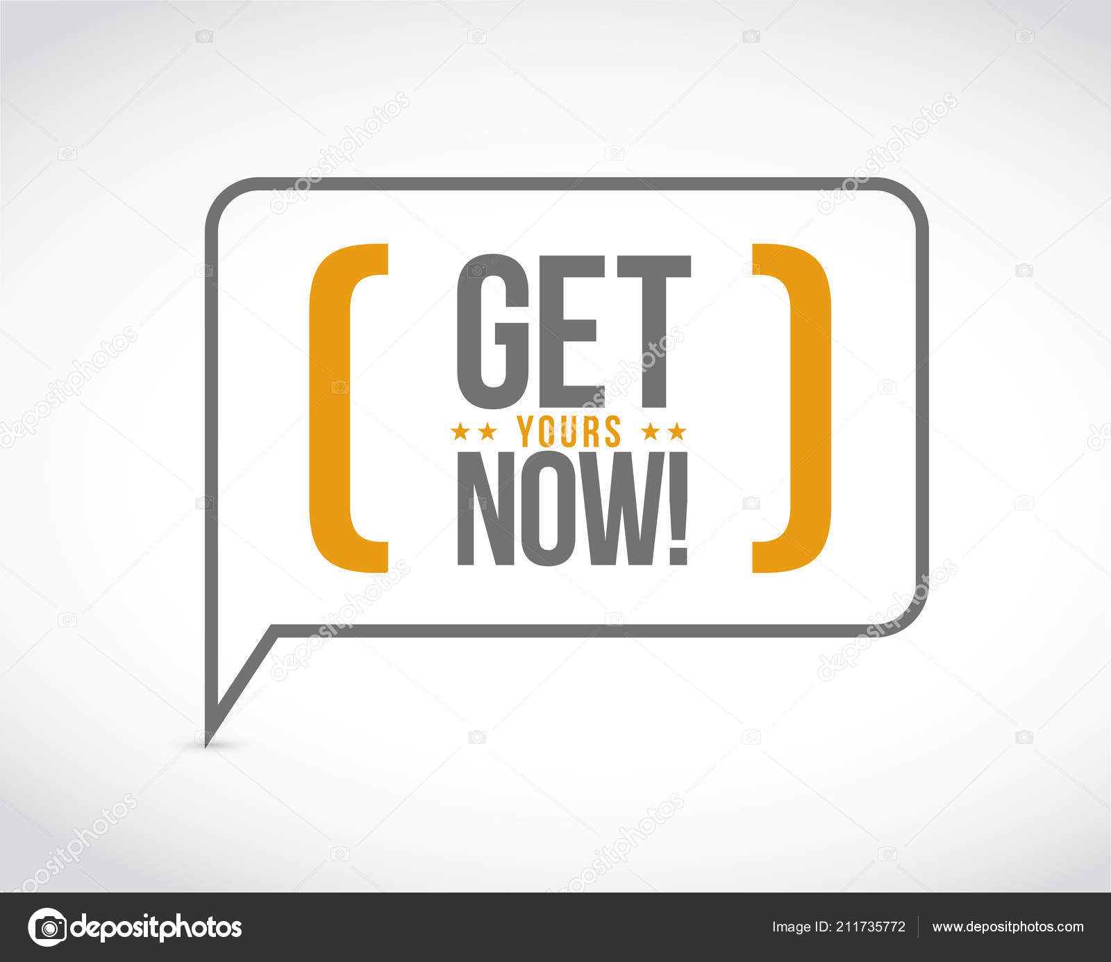 Get Yours Now Message Bubble Isolated White Background Stock Photo by ...