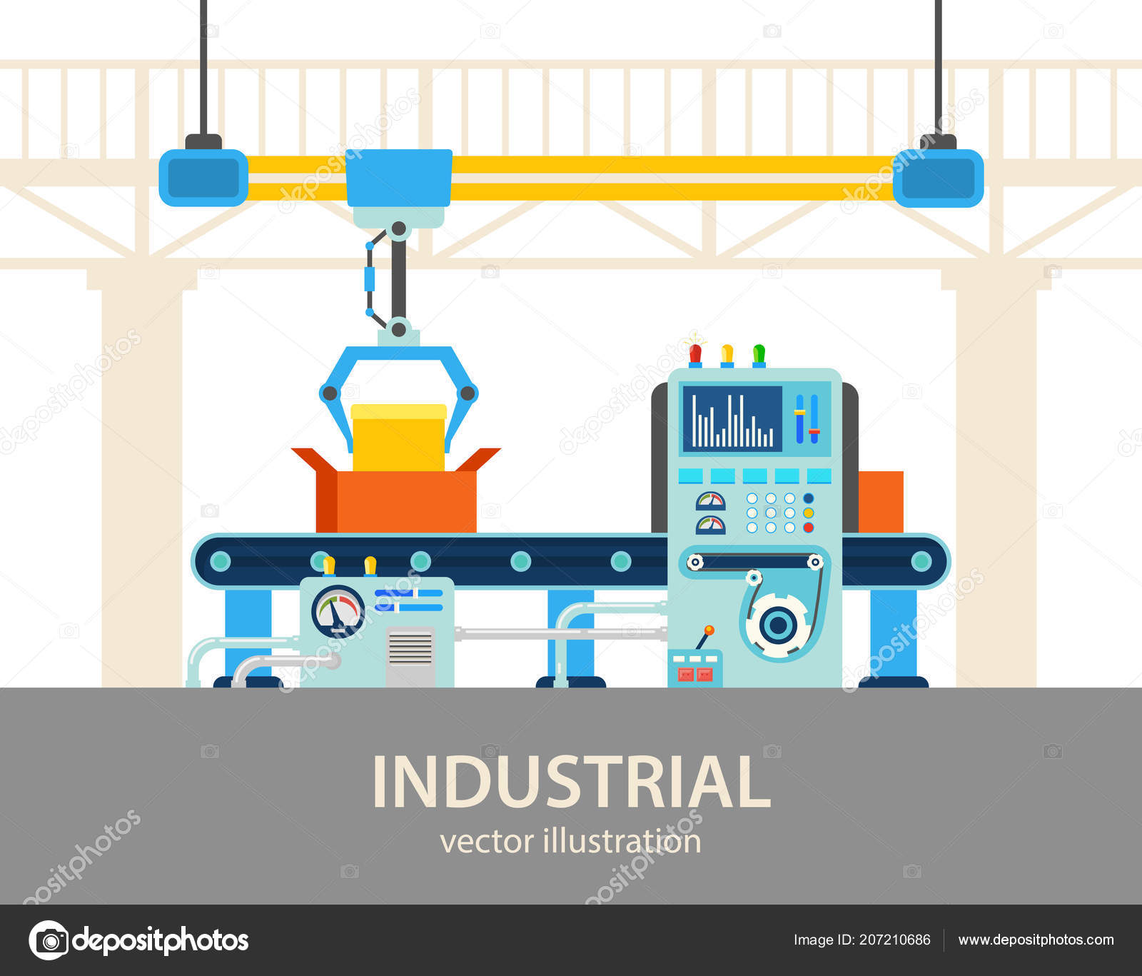 Factory or plant automated assembly line Stock Vector Image by ...