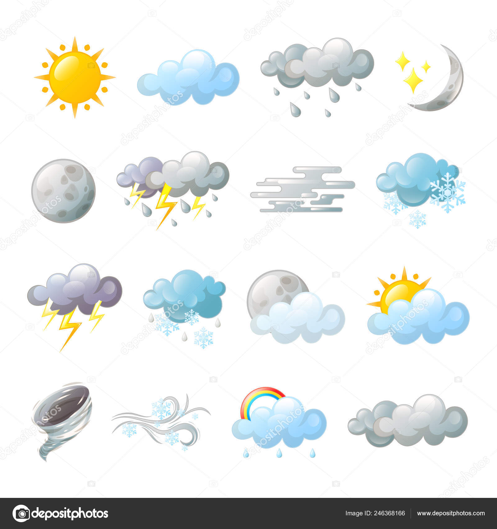 Icônes météo ou ciel couvert. Nuage image vectorielle par cookamoto ...