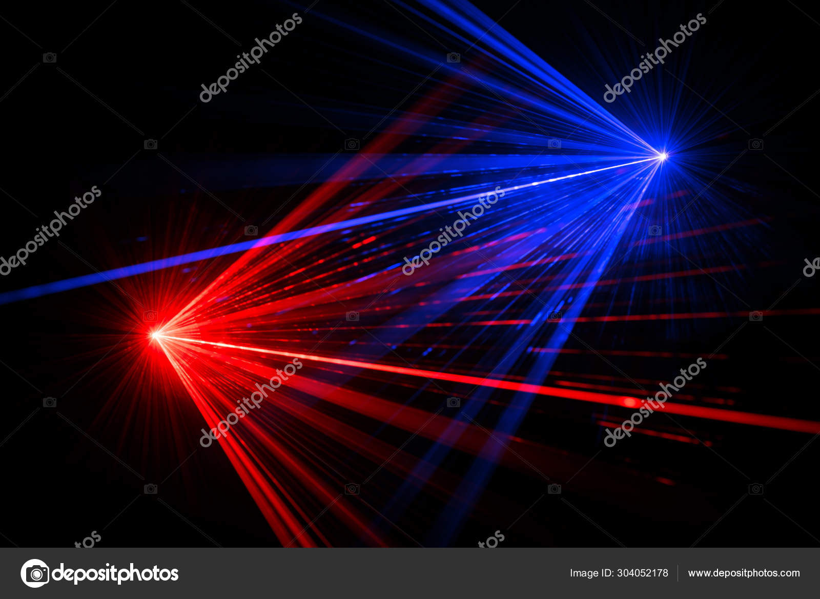 Red Laser Beam On White Background