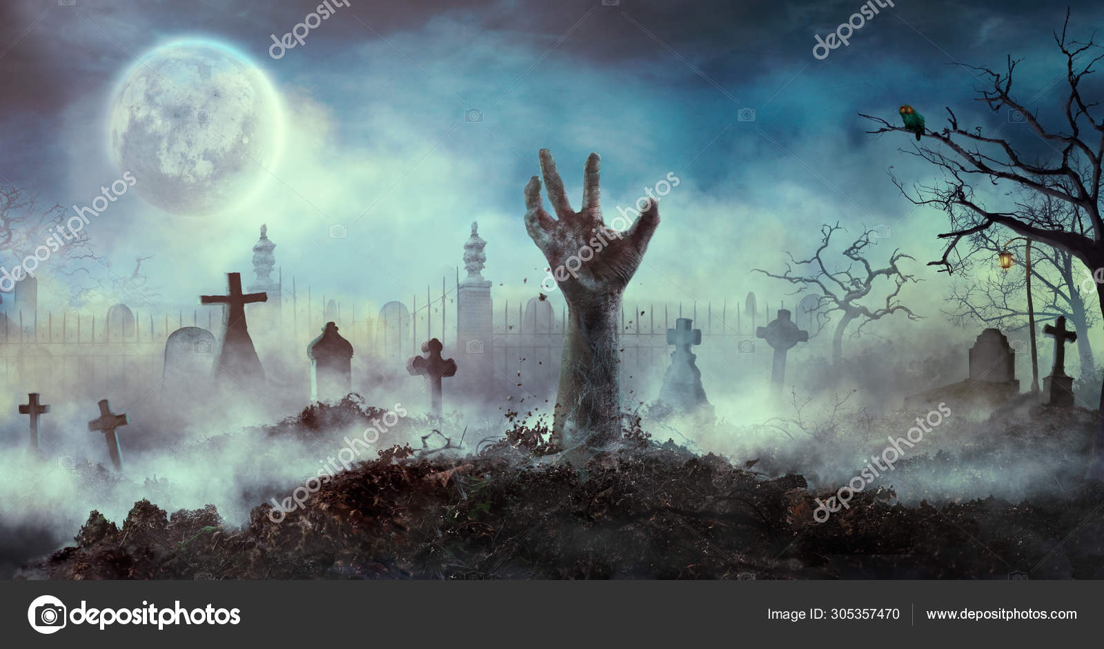 Zombie Arm Coming Out Of Ground