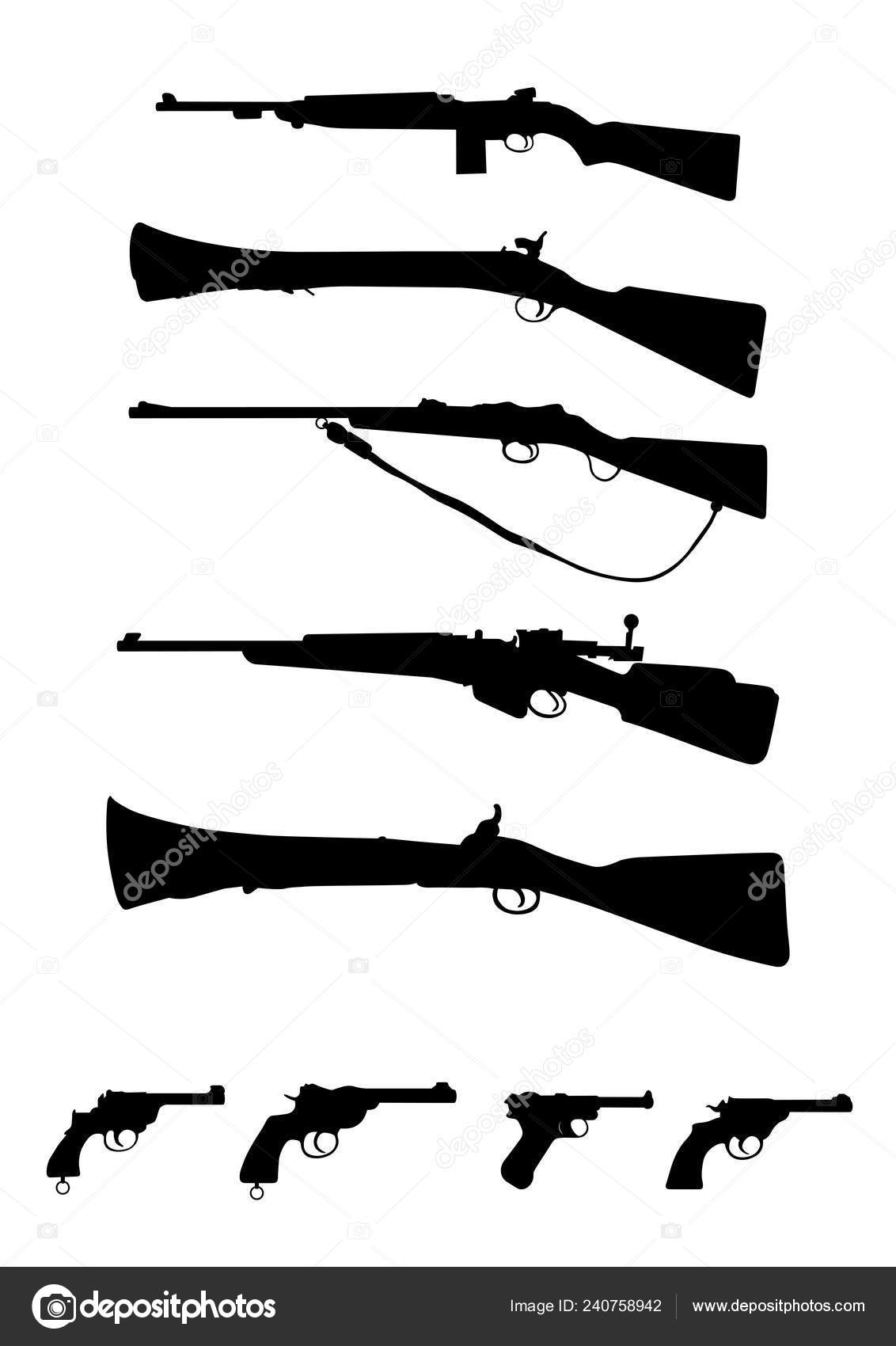 Antique Weapons Guns Rifles Vector Illustration Stock Vector by ...