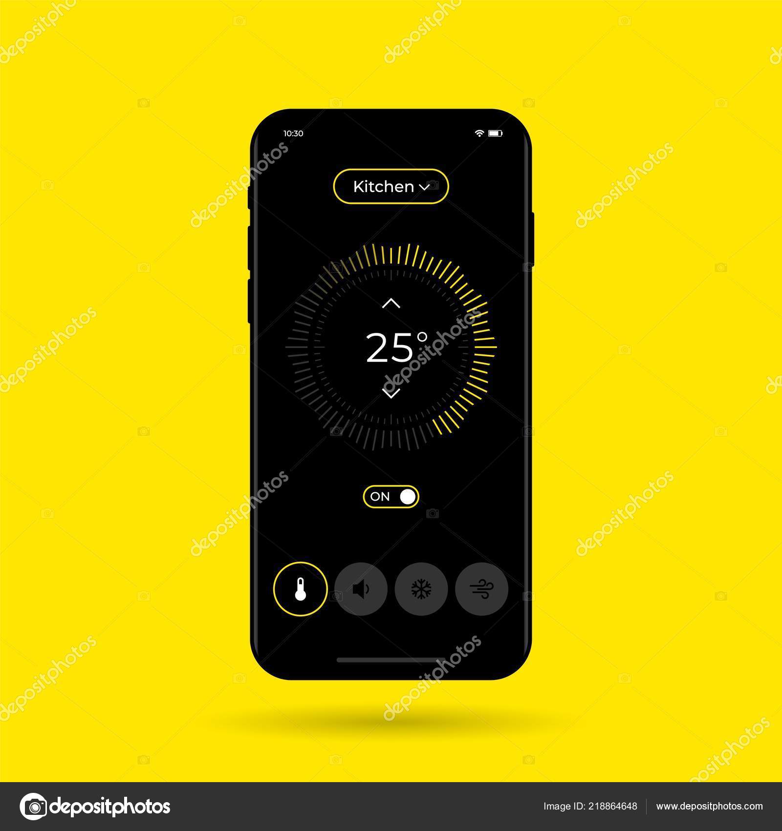 Dashboard Ui And Ux Kit Control Center Design Temperature Control In The Room Stock Vector By