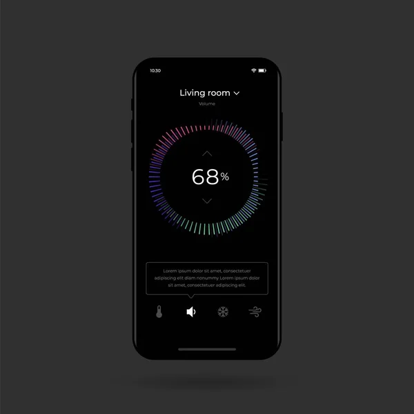 Dashboard UI and UX Kit. Control center design. Temperature control in ...