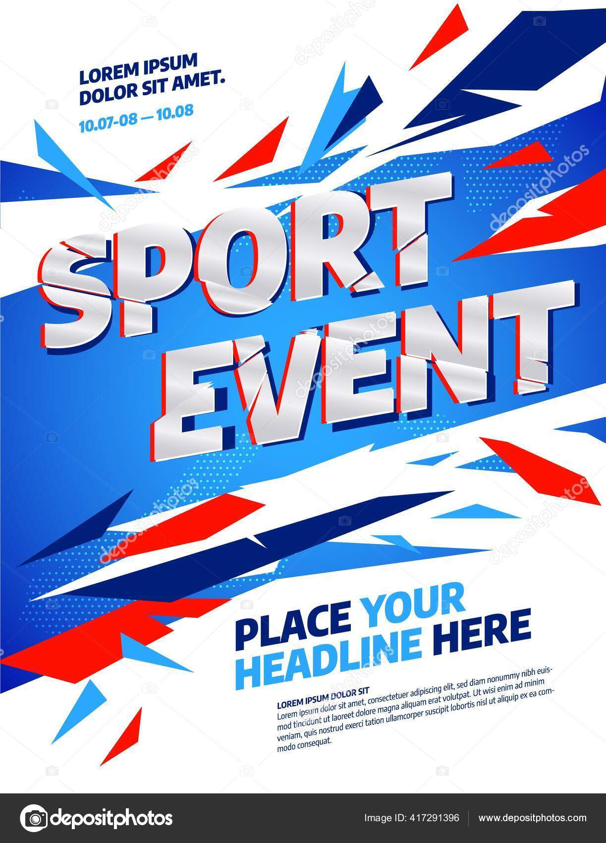 Poster template design for sport event. Sport background. Stock Vector ...