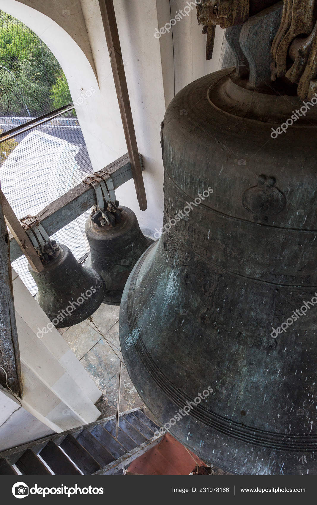 Ancient Bronze Church Bell Orthodox Christian Church Odessa — Stock ...