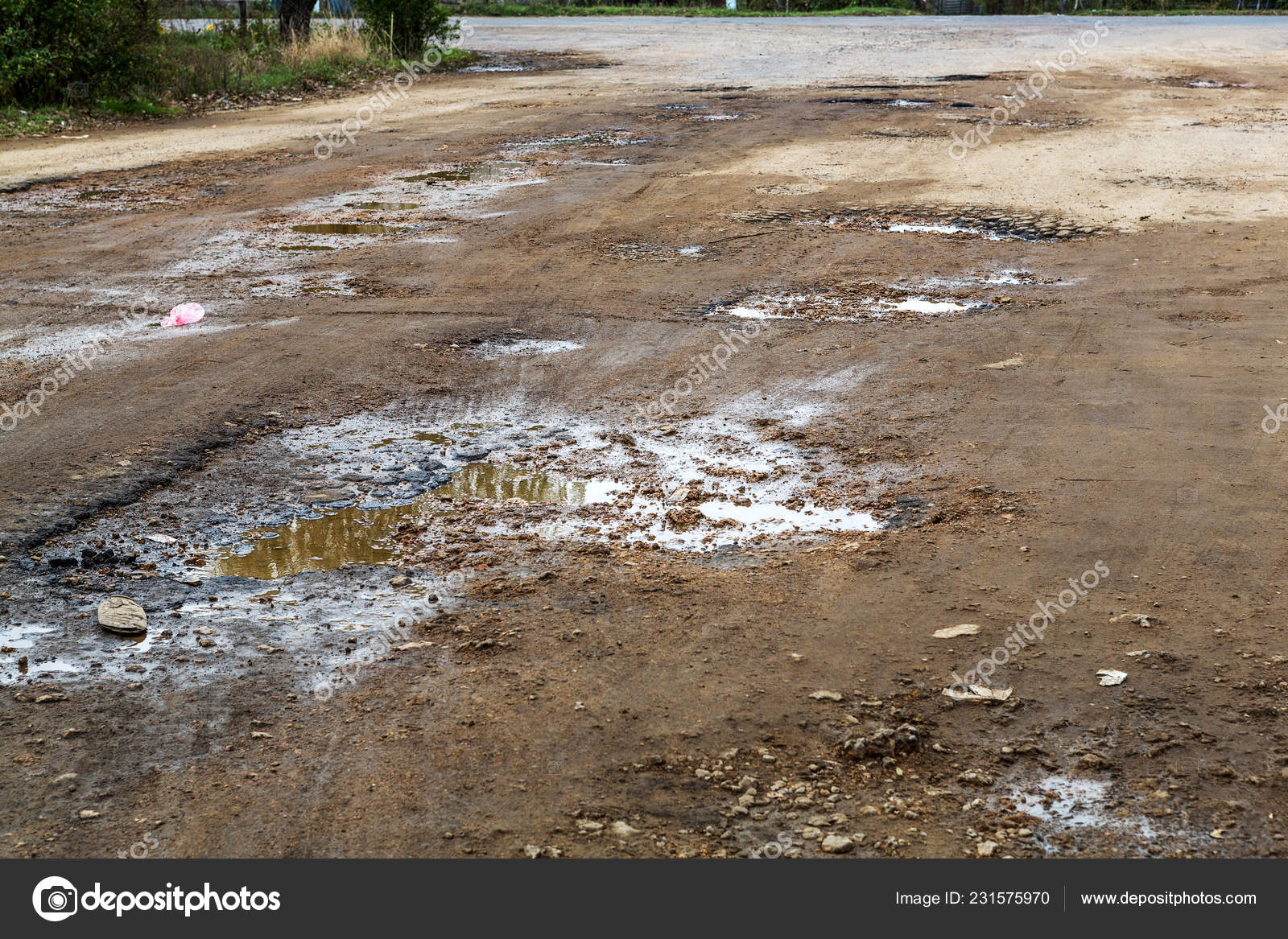Very Bad Paved Road Cracks Pavement Potholes Very Poor Condition Stock ...