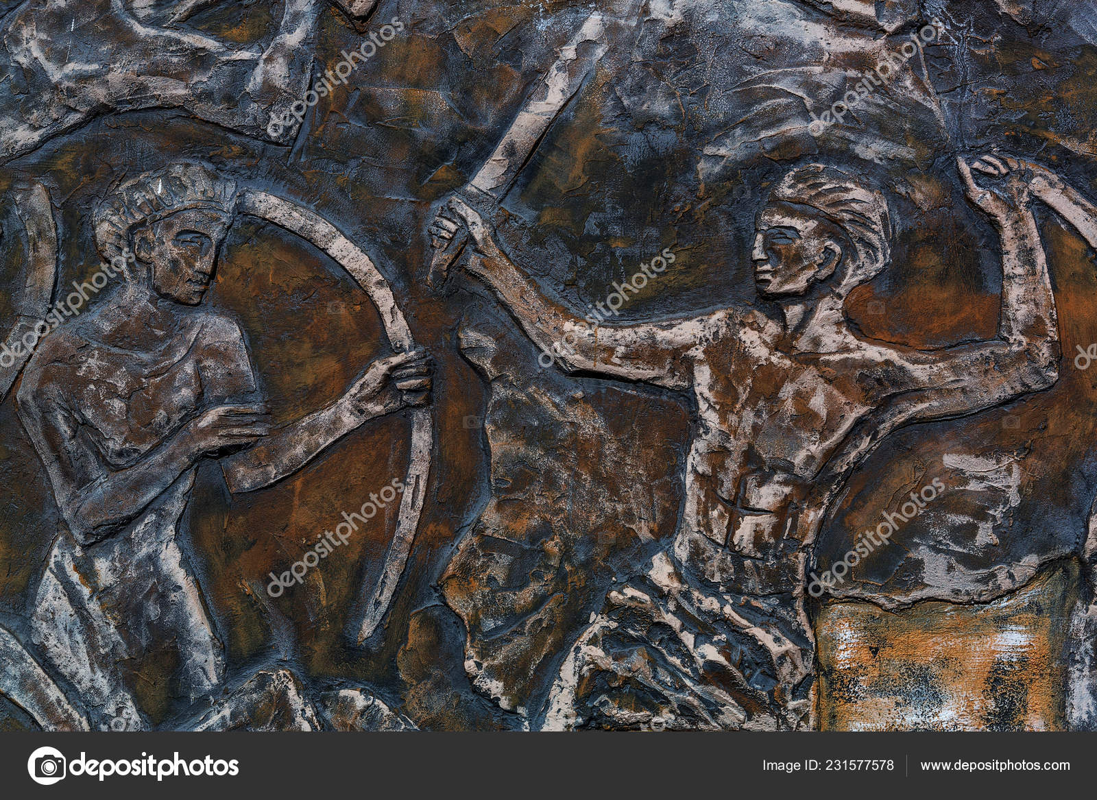 Fragments Ancient Greek Bas Relief Grounds Ancient Greek Gods Design ...