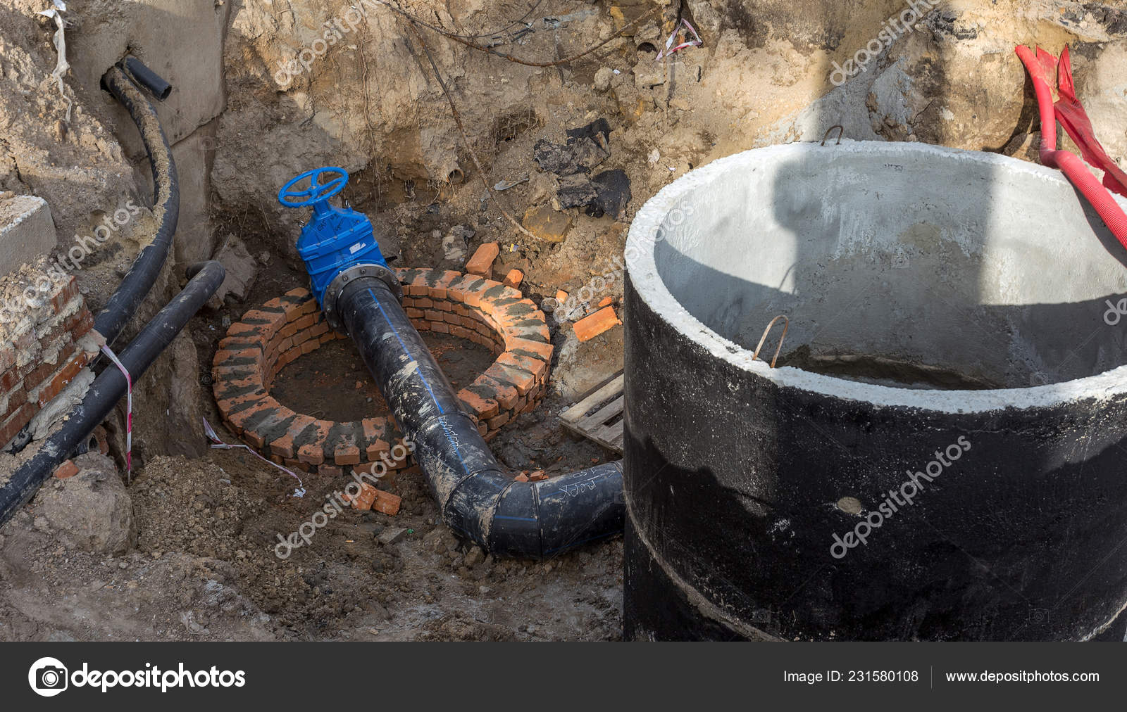 Dug Deep Trench Utilities Engineering Urban Systems Alarm System Urban ...
