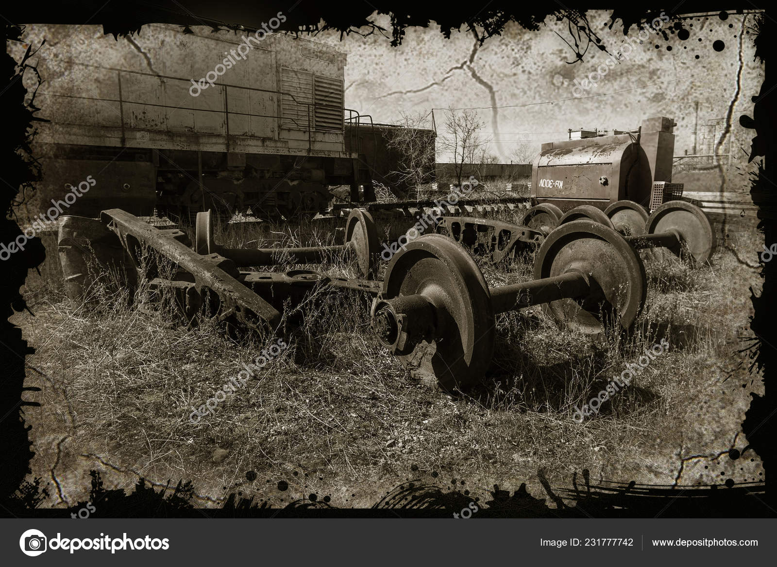 Old Rusty Train Locomotive Thrown Exclusion Zone Chernobyl Zone High ...