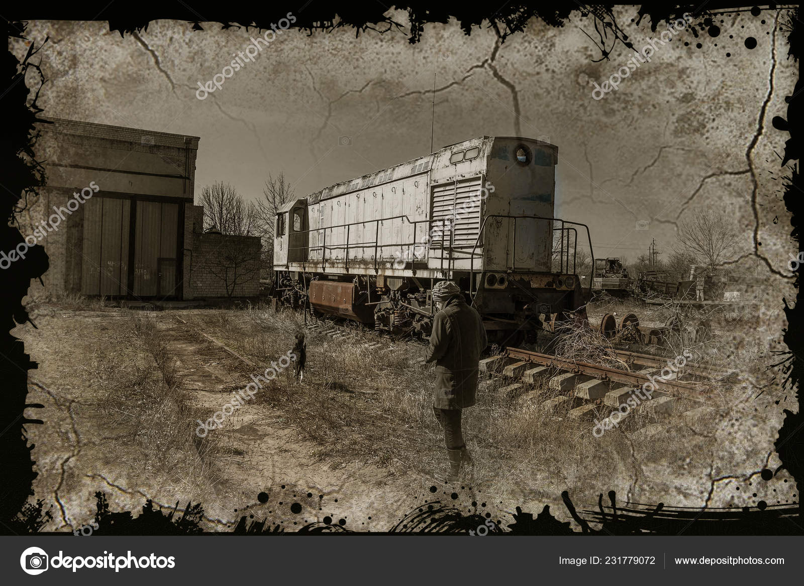 Old Rusty Train Locomotive Thrown Exclusion Zone Chernobyl Zone High ...