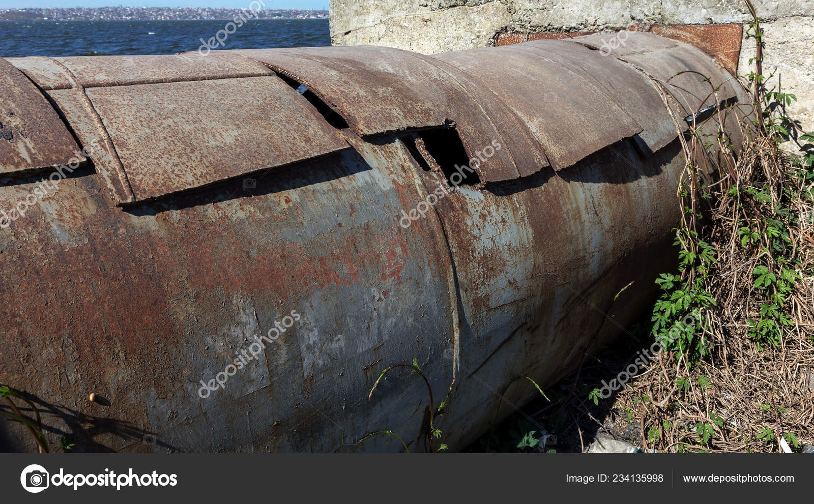 Old Rusty Large Iron Pipe Outdated Industrial Waterpipe Odessa Ukraine ...