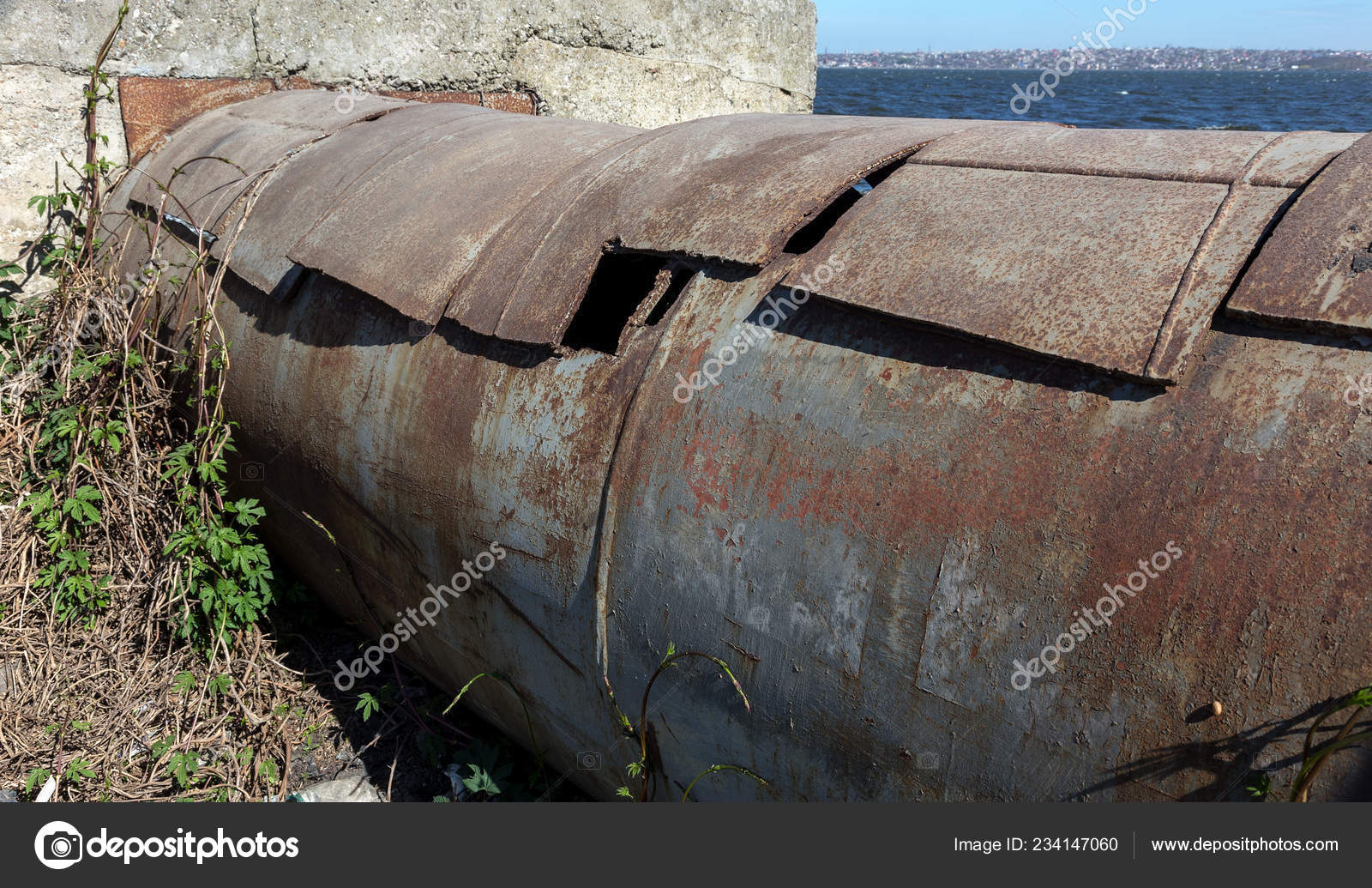 Old Rusty Large Iron Pipe Outdated Industrial Waterpipe Odessa Ukraine ...