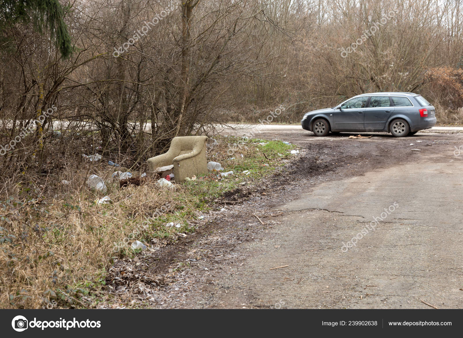 Garbage Forest People Illegally Throw Garbage Forest Concept Man Nature ...