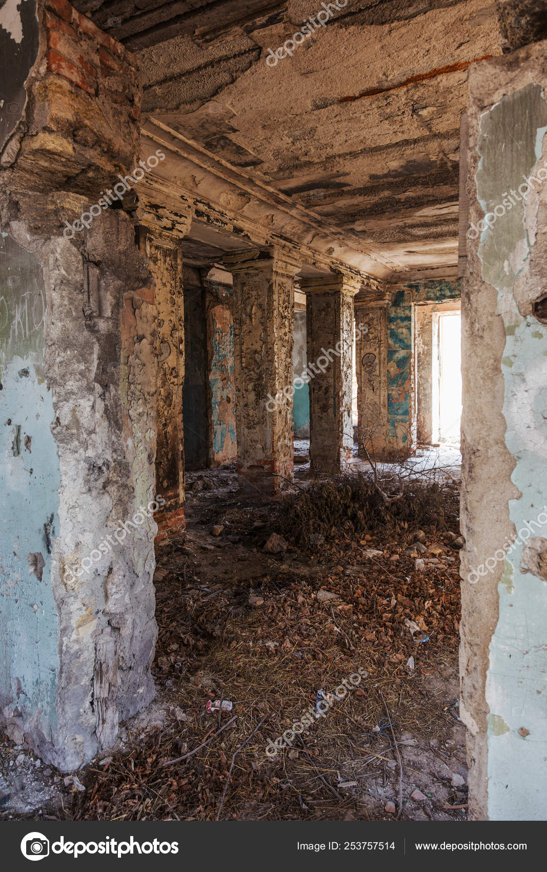 Mystical Interior Ruins Abandoned Ruined Building House Culture Theater ...
