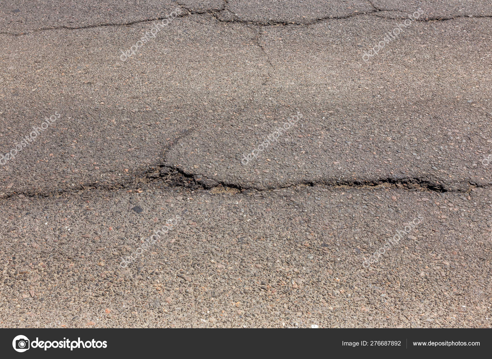 Damaged road, asphalt cracks. Asphalt with potholes and asphalt Stock ...