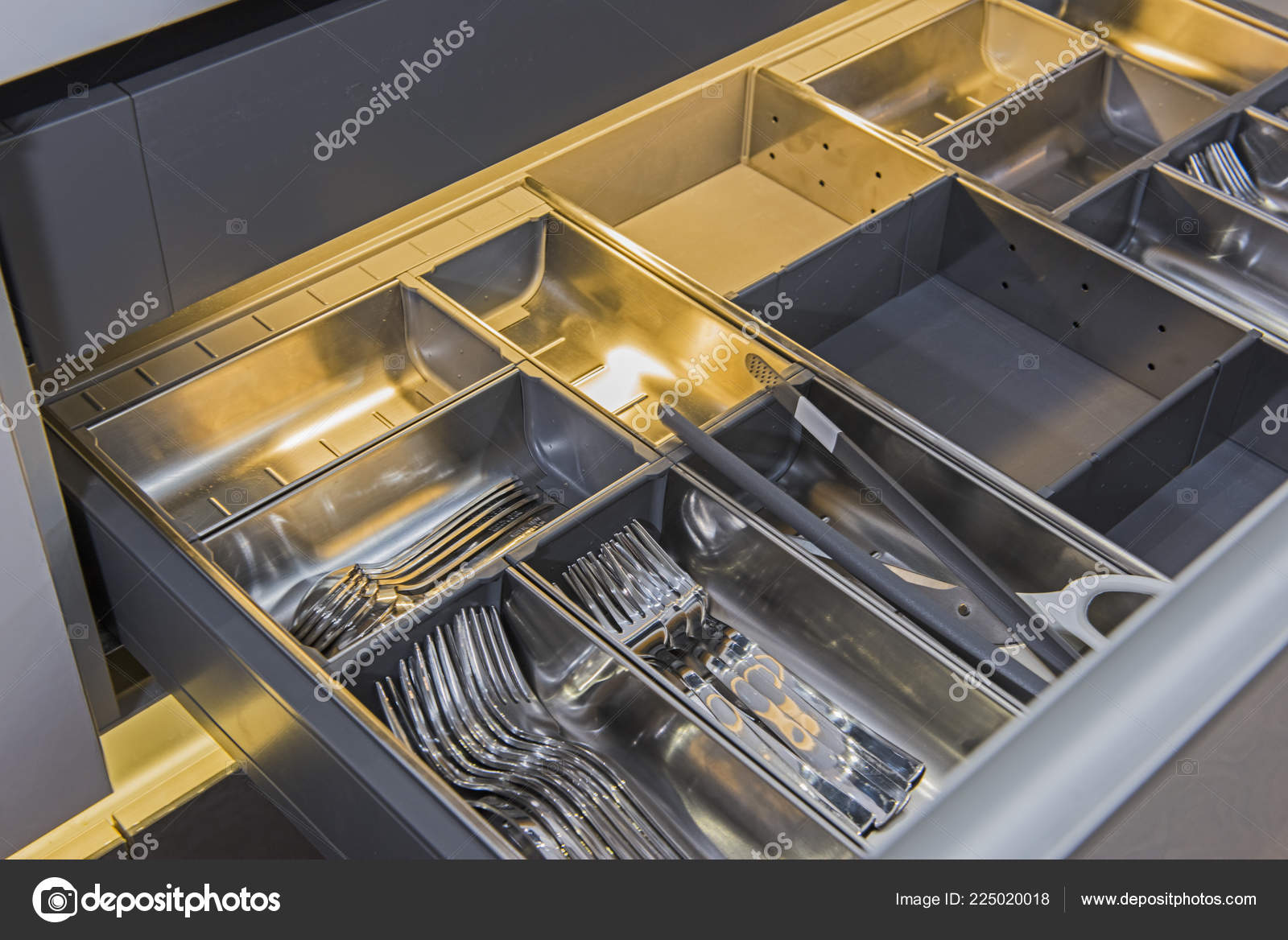 Interior Design Decor Showing Cutlery Drawer Luxury Apartment Showroom ...