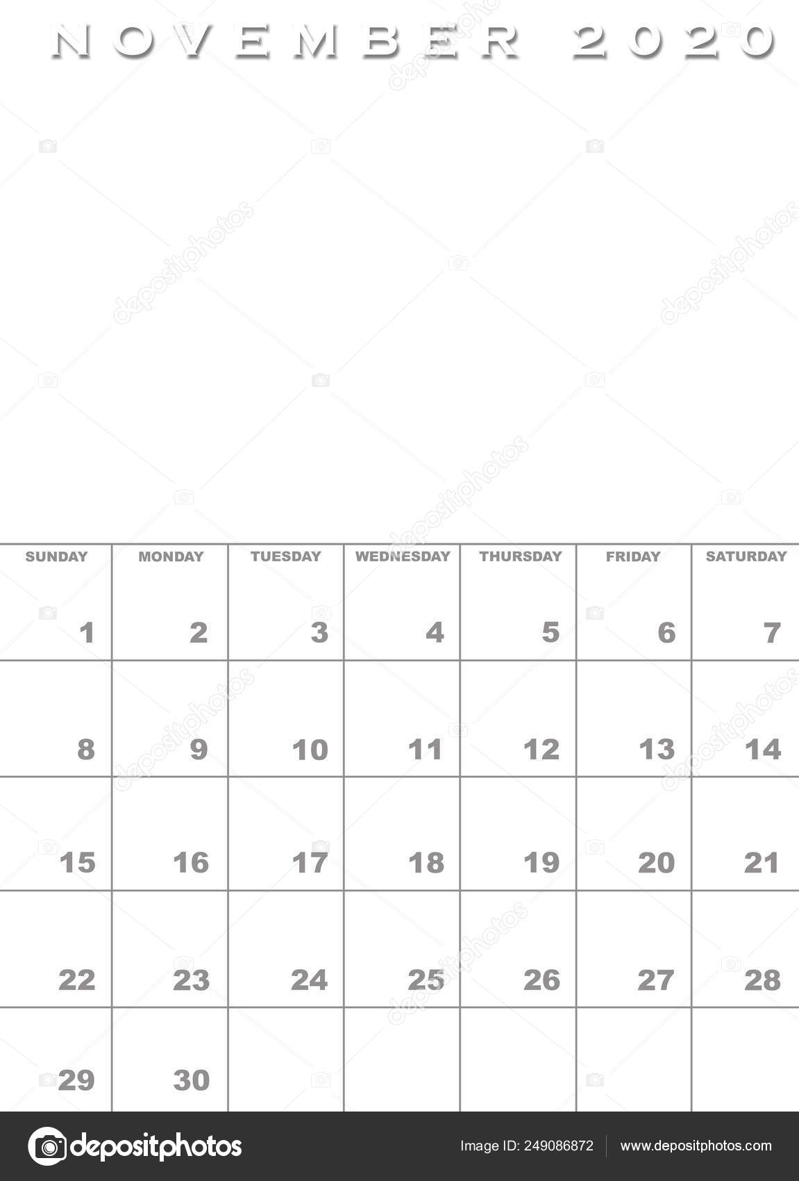 November 2020 calendar template — Stock Photo © paulvinten #249086872