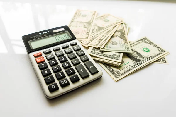 Close-up Money and Calculator, American Dollar Banknotes – Stock ...