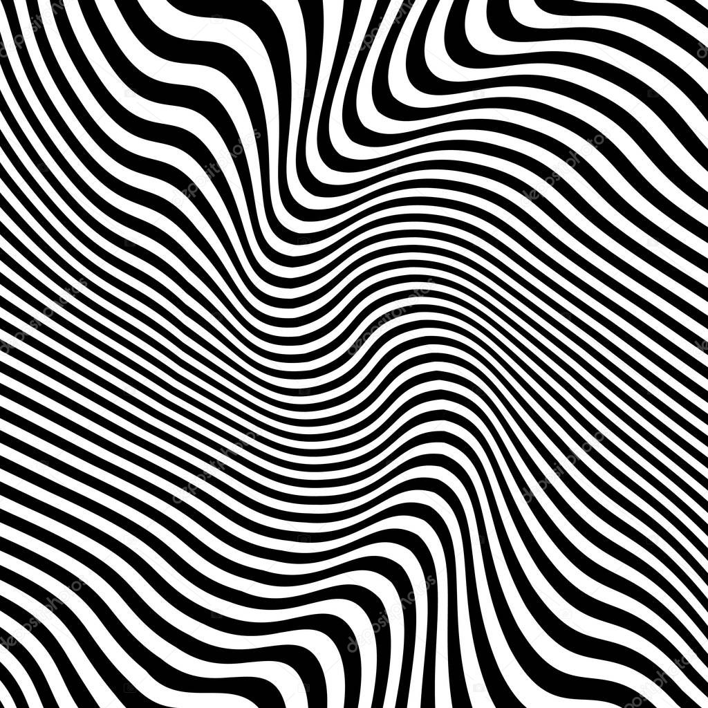 Fondo de l neas blancas y negras deformadas abstractas 2024