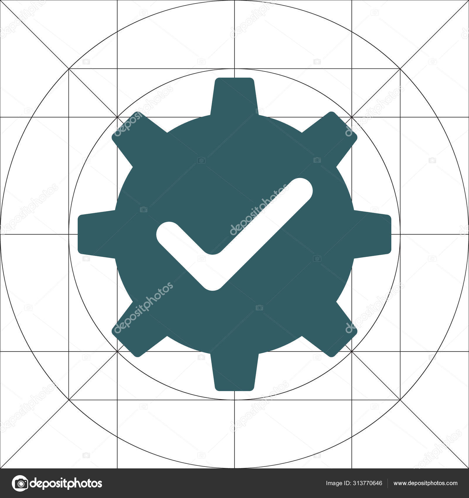 Single Gear Simple Vector Icon, Cog Wheel Pictogram, Settings Symbol ...