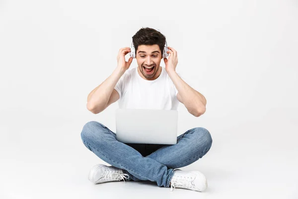 Excited Person On Computer