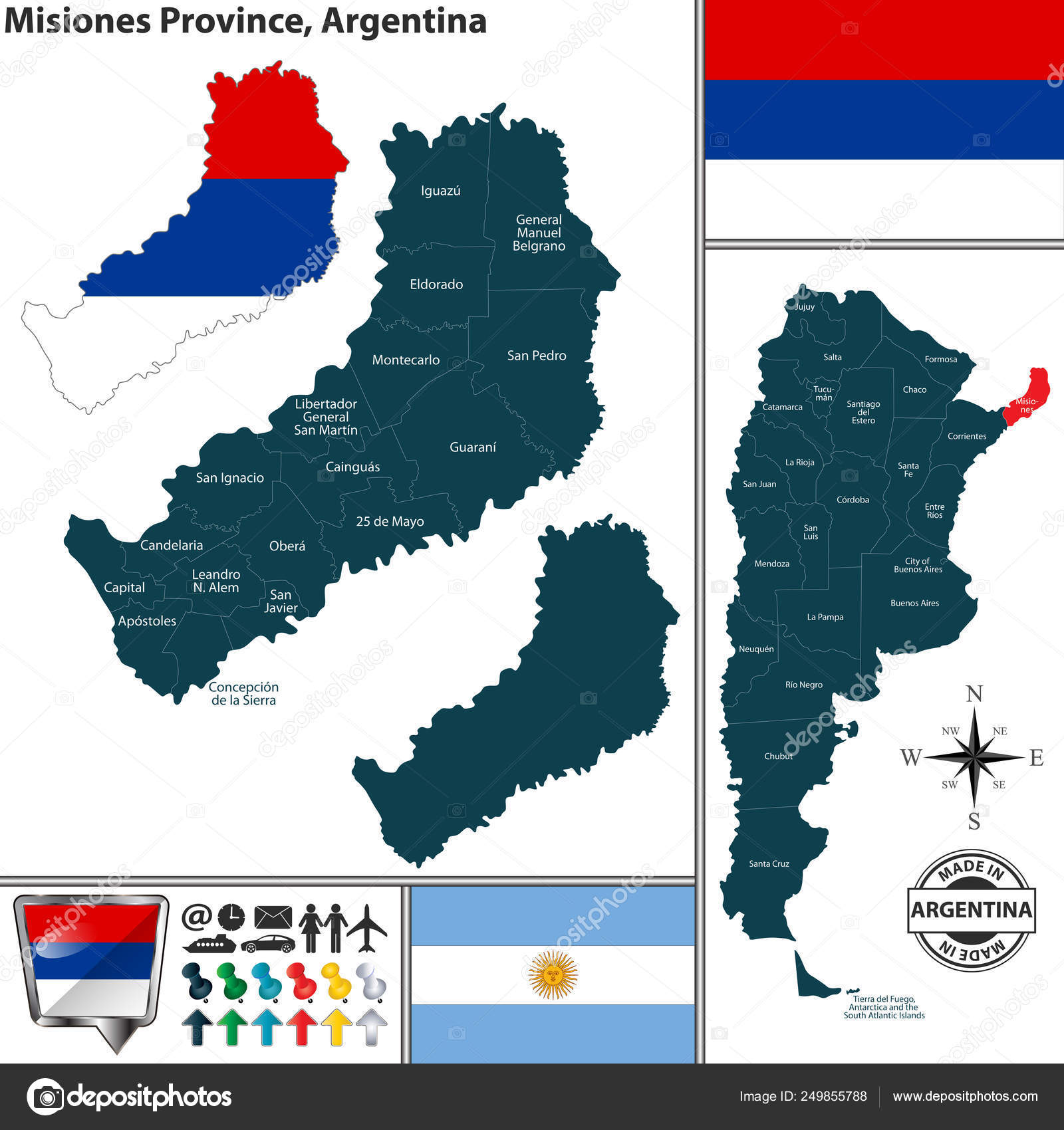 Map of Misiones Province, Argentina Stock Vector Image by ©sateda ...