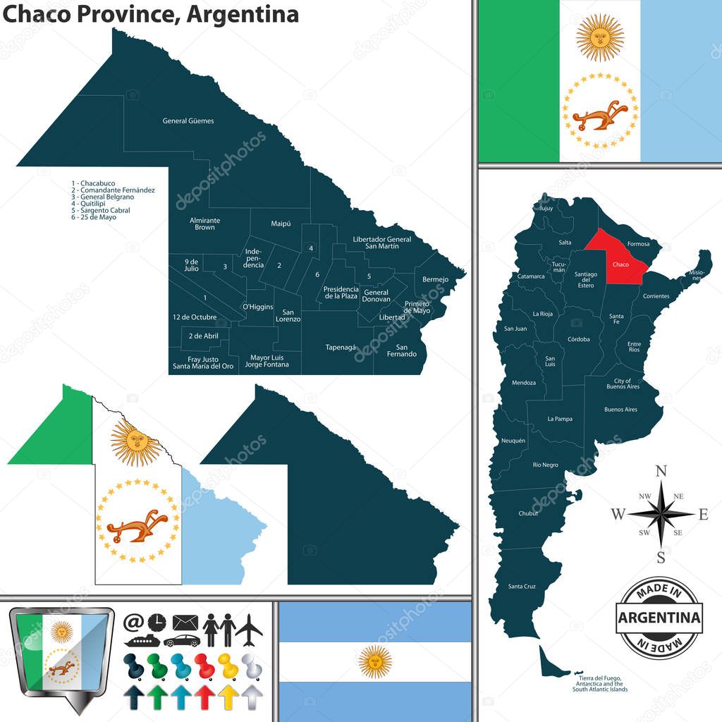 Mapa de Provincia del Chaco, Argentina 2022