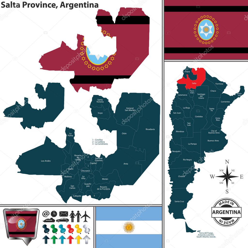 Mapa de Provincia de Salta, Argentina 2022