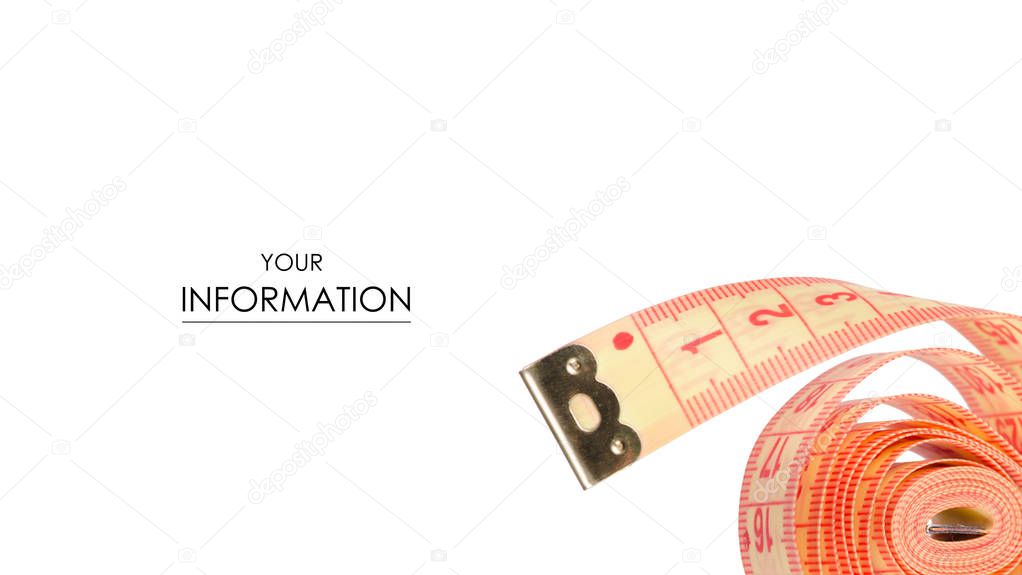 Patrón de medición de centímetros sobre un aislamiento de fondo blanco 2023