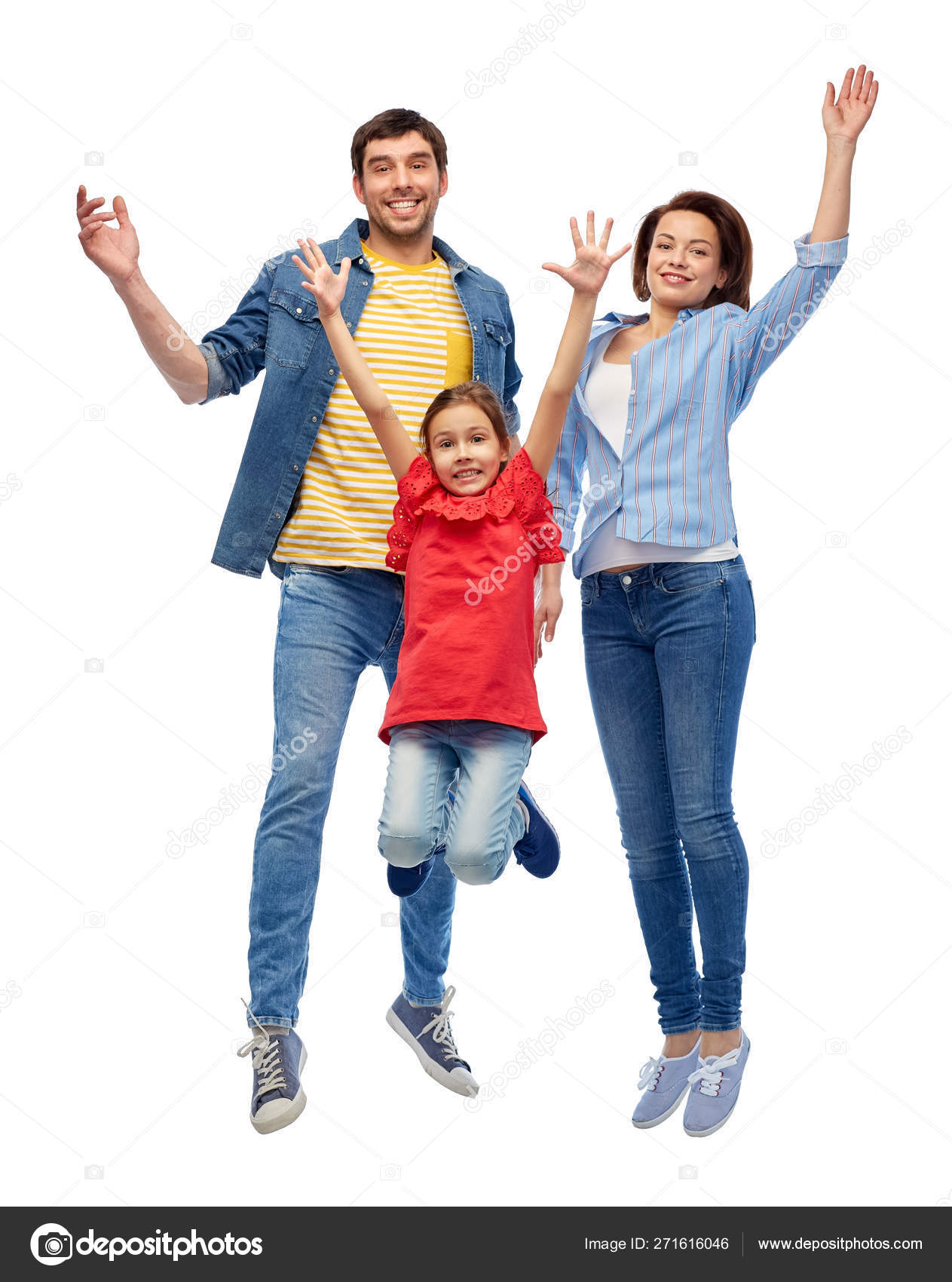 Familia Feliz Fondo Blanco Familia Feliz En El Fondo Blanco | Foto