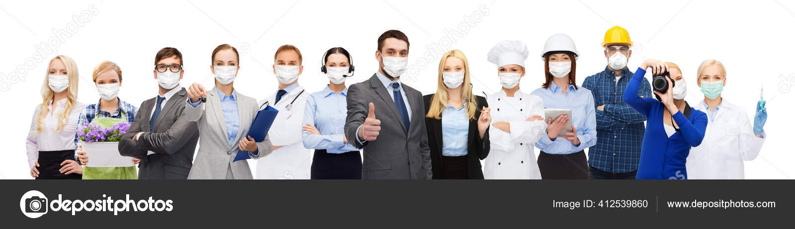 People of different professions wearing masks Stock Photo by ©Syda ...