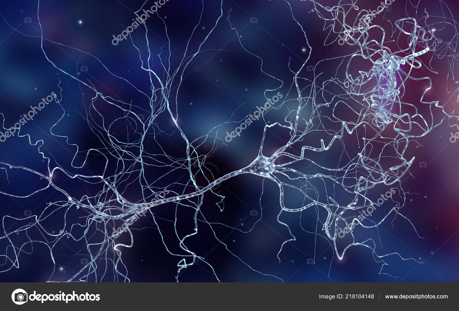 Conceptual image with neuron cell in abstract space Stock Photo by ...