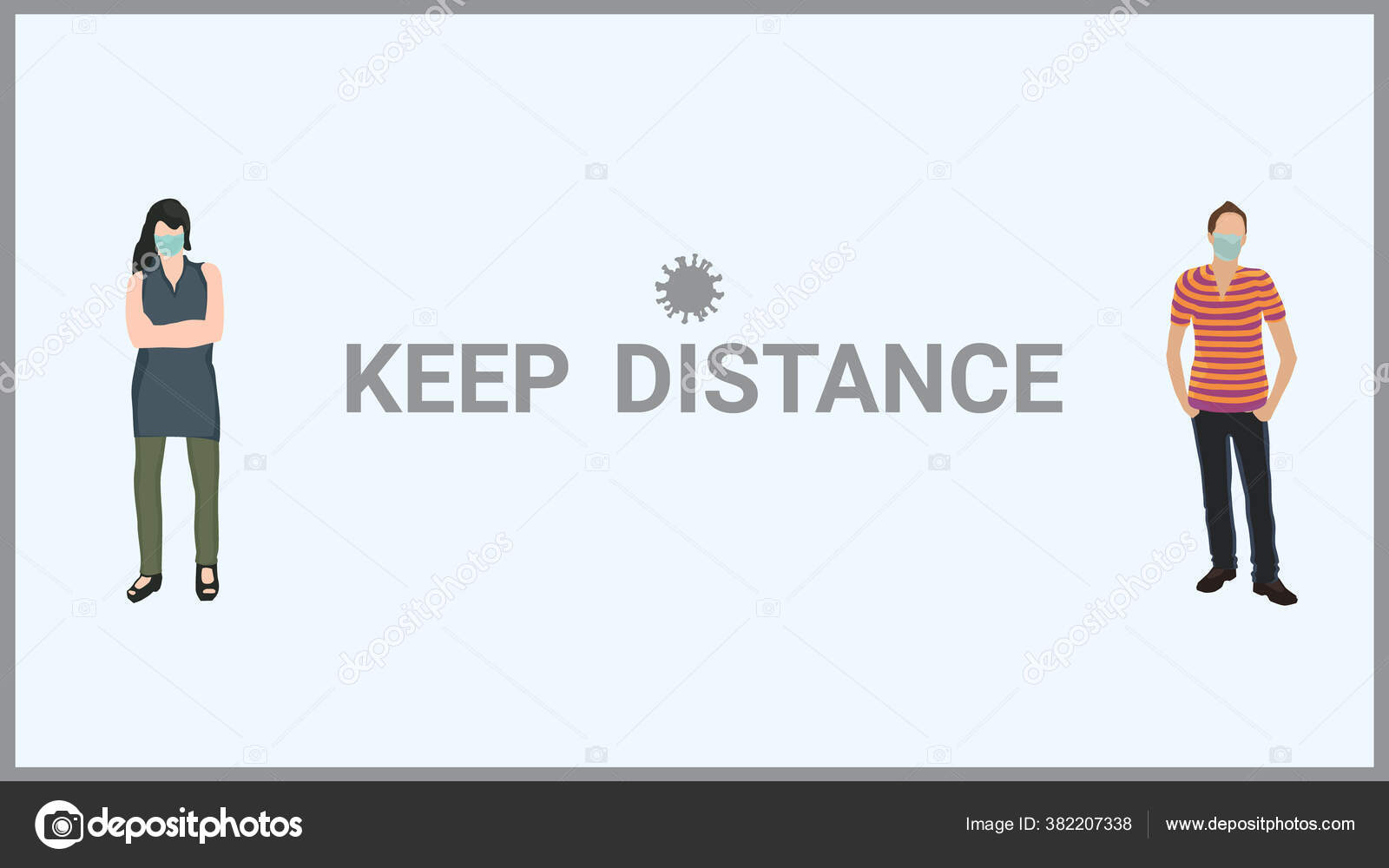 Young couple staning on a large distance to each other Stock Vector by ...