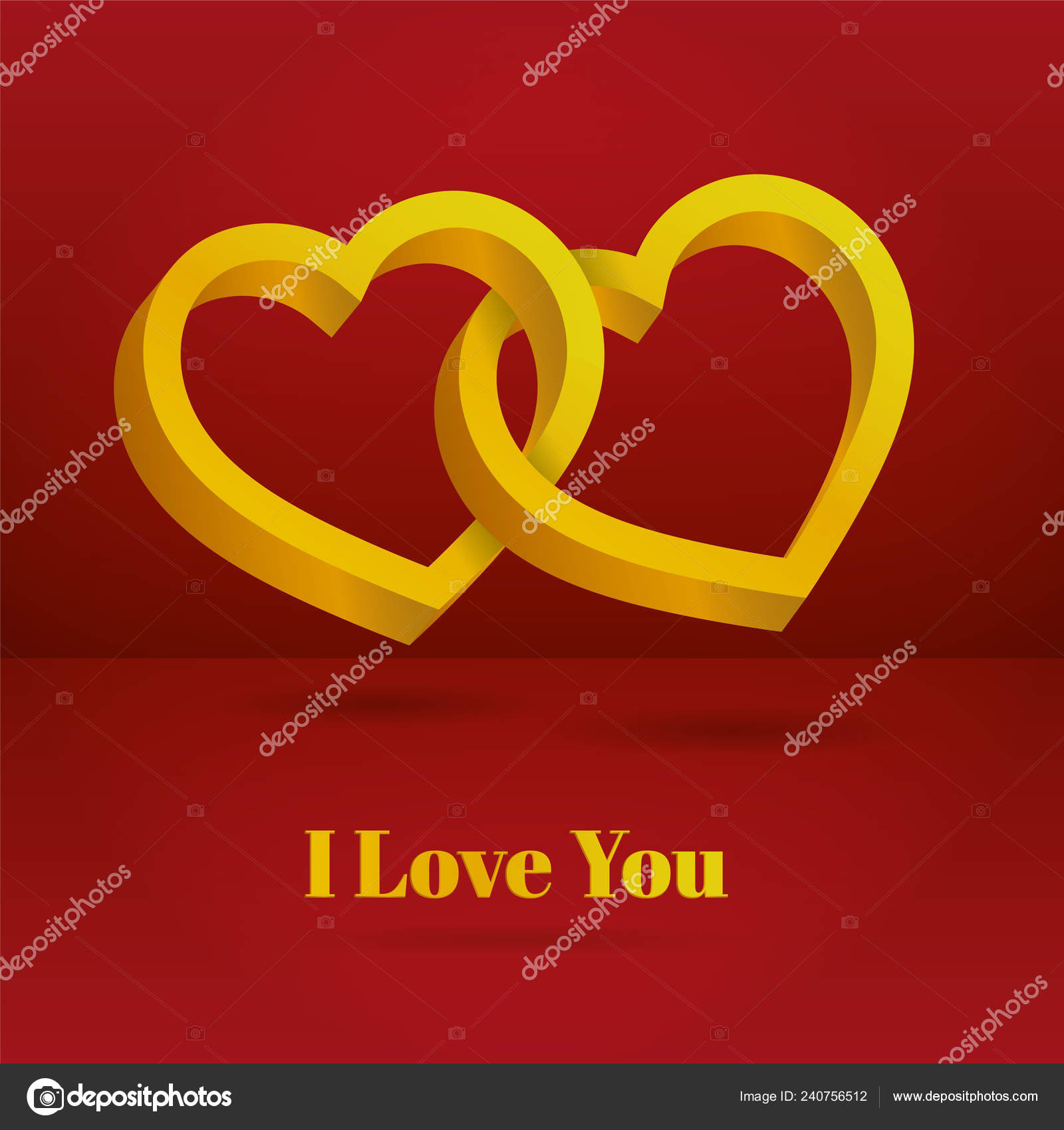 Two Hearts Intertwined Optical Illusion Three Dimensional Volume Vector ...