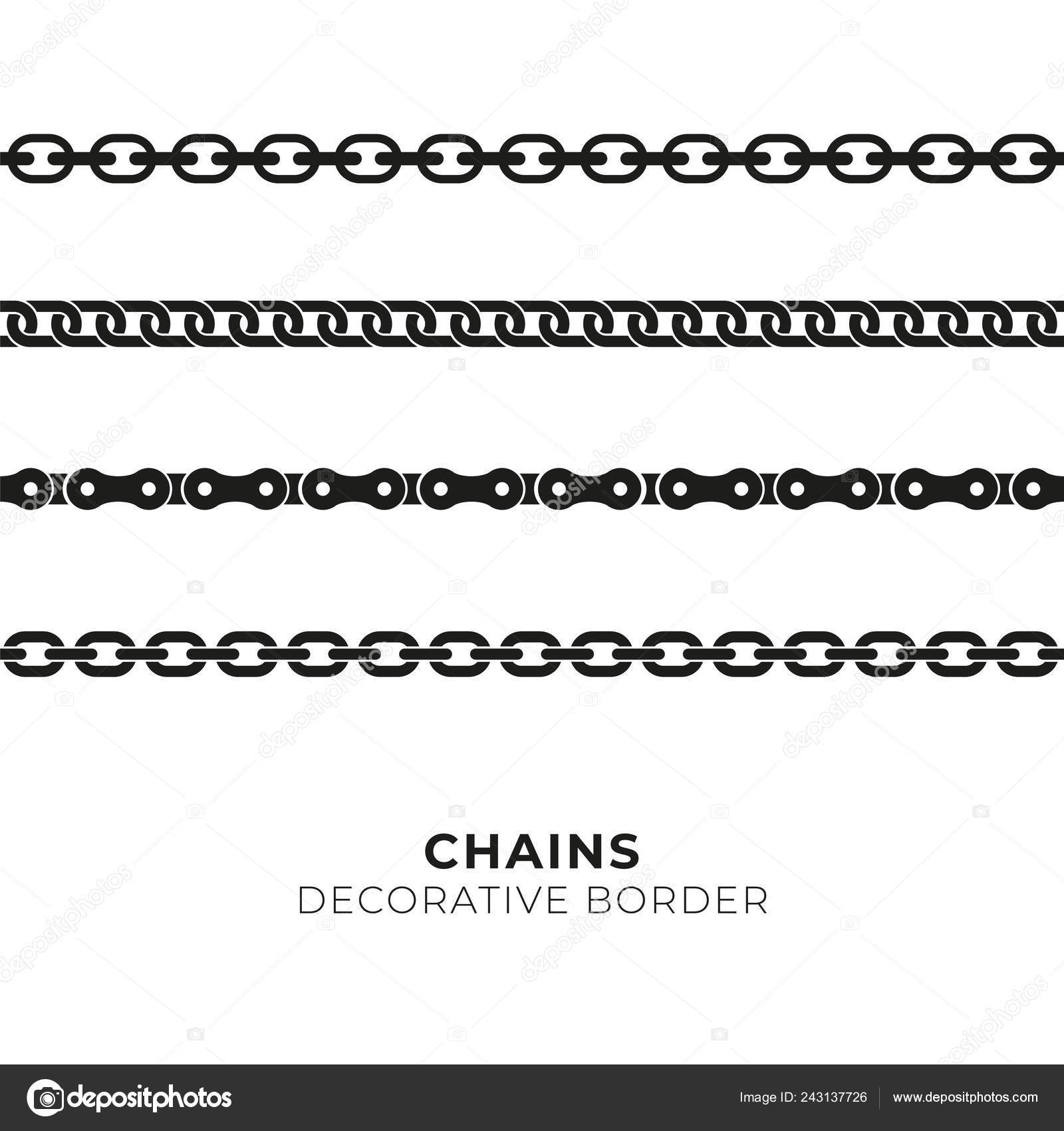 Set of black isolated of chains on white background. Stock Vector Image ...