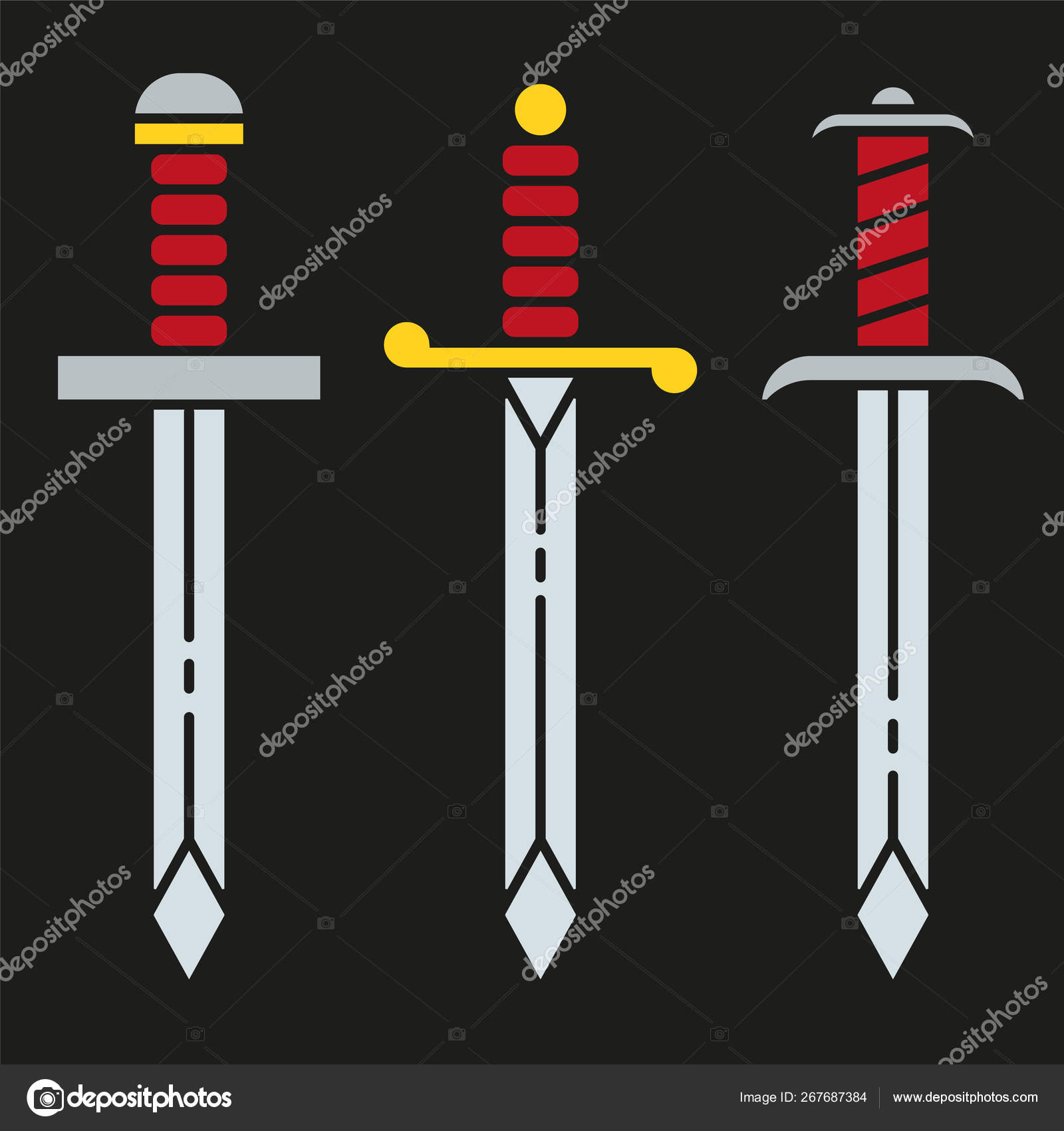 Sword Icon Symbol Set - Vector Stock Vector Image by ©alvaroc #267687384