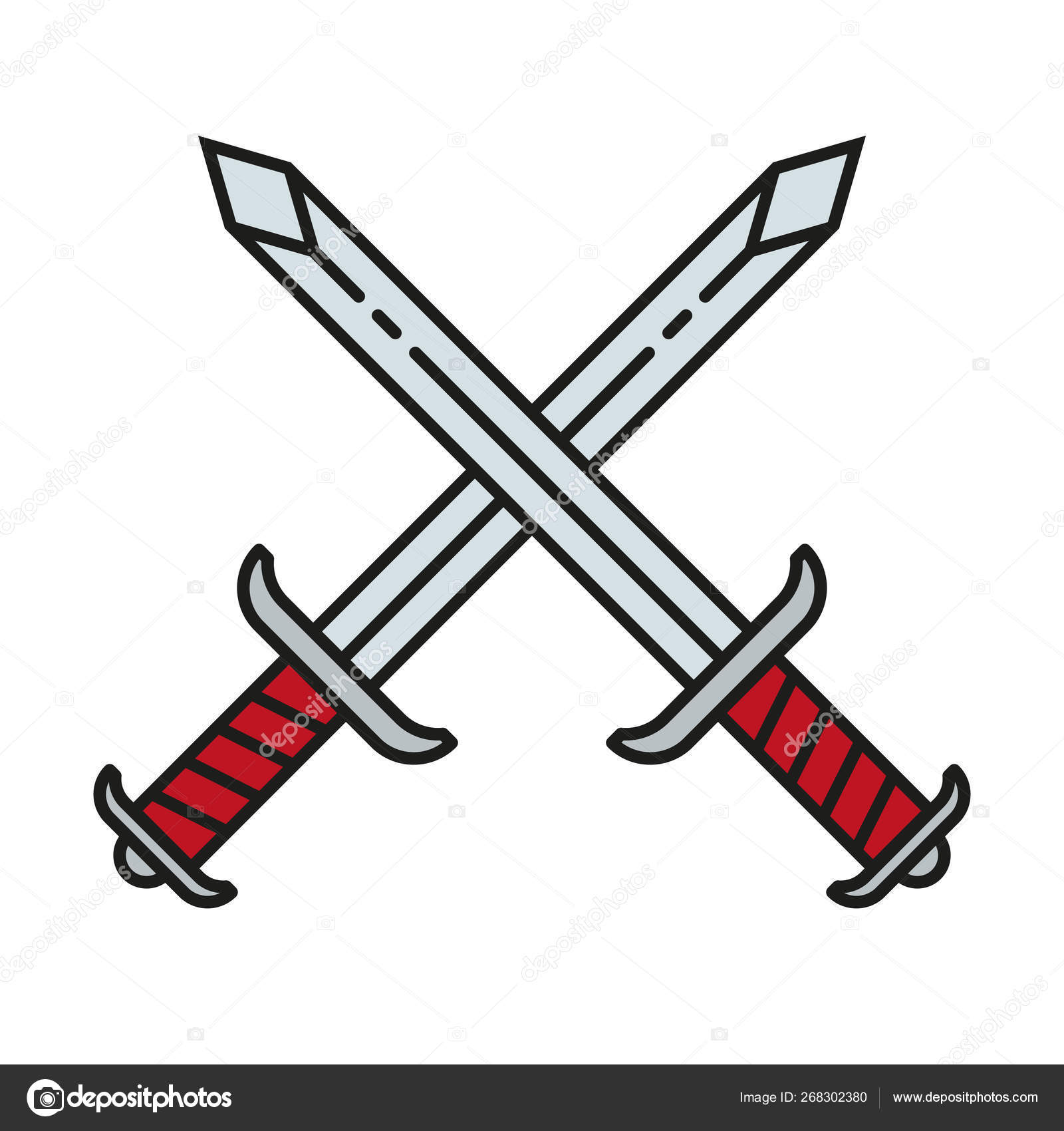 Crossed Sword Icon Symbol - Vector Stock Vector by ©alvaroc 268302380