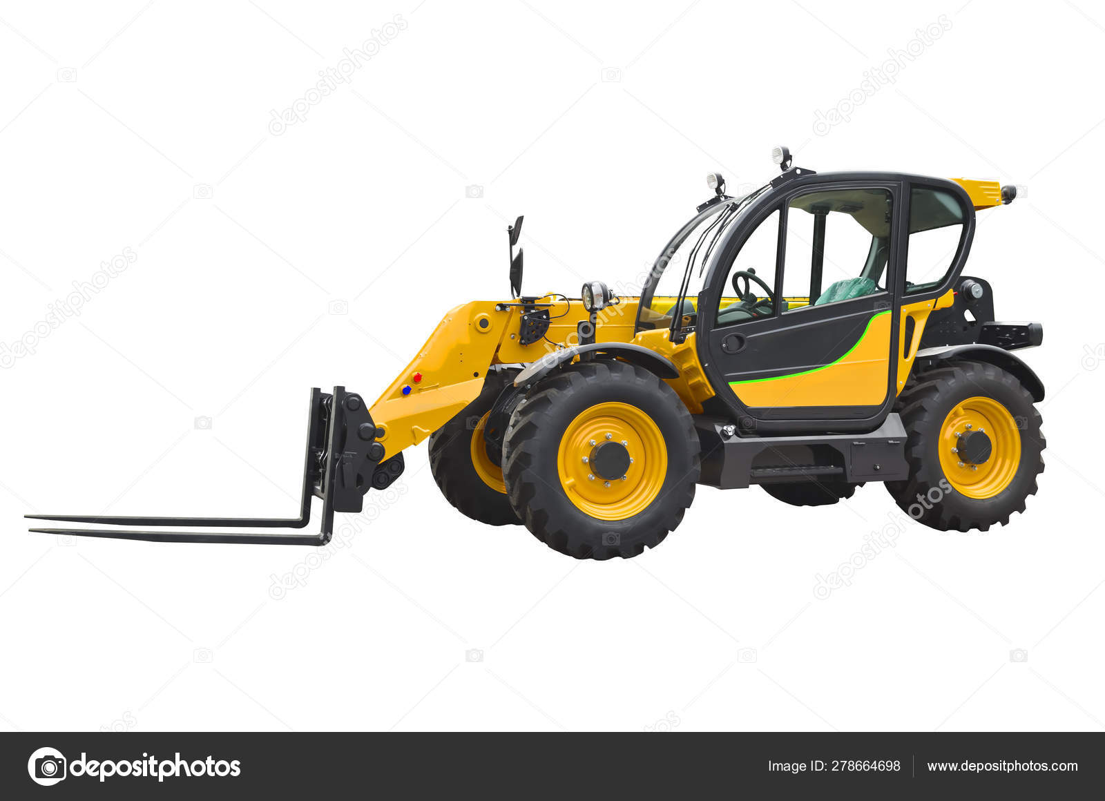 Telescopic Handler Also Called Telehandler Isolated White Background ...