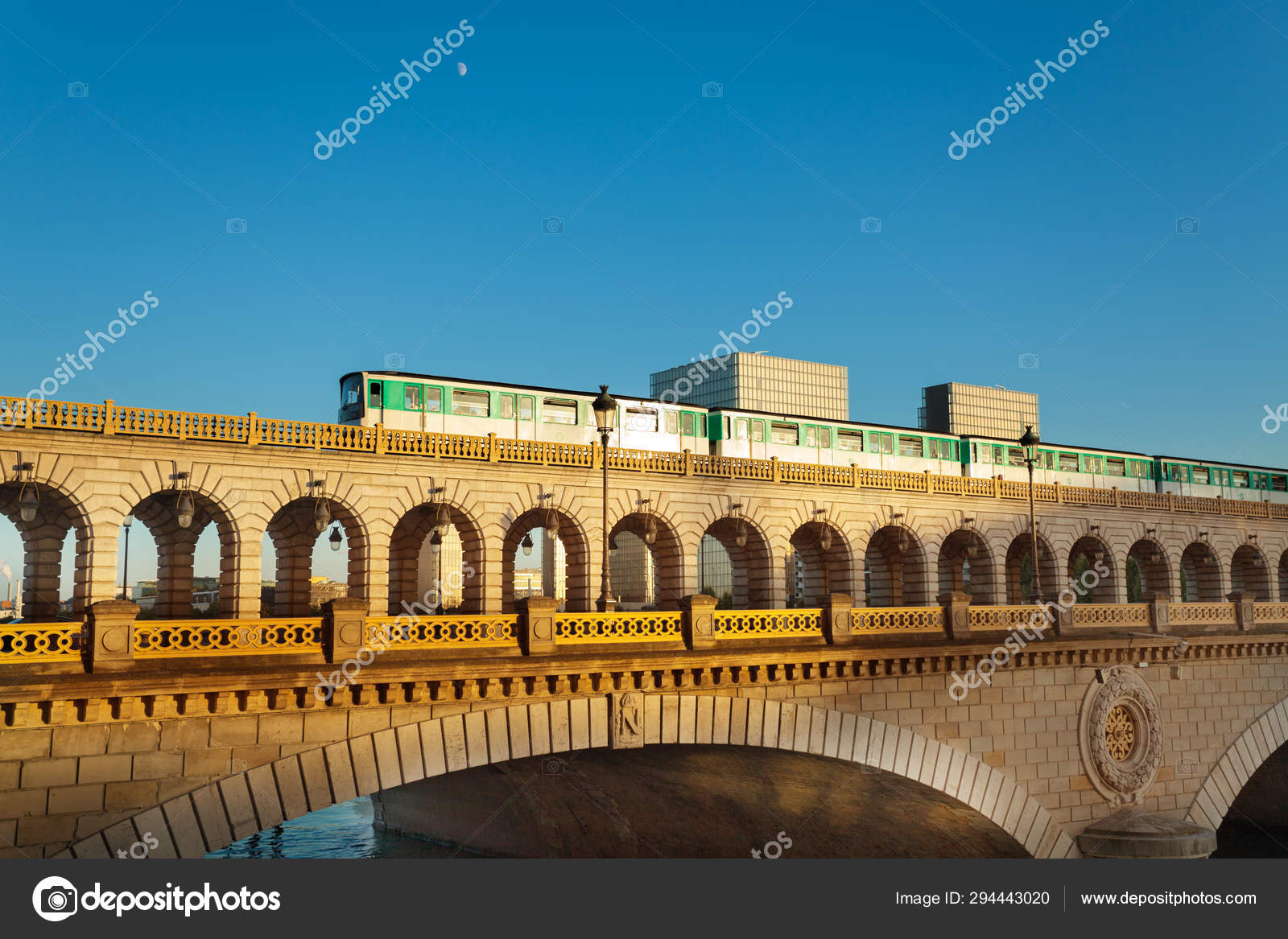 Bridge Pont Bercy Paris Metro Train Passing France Capital Stock Photo ...