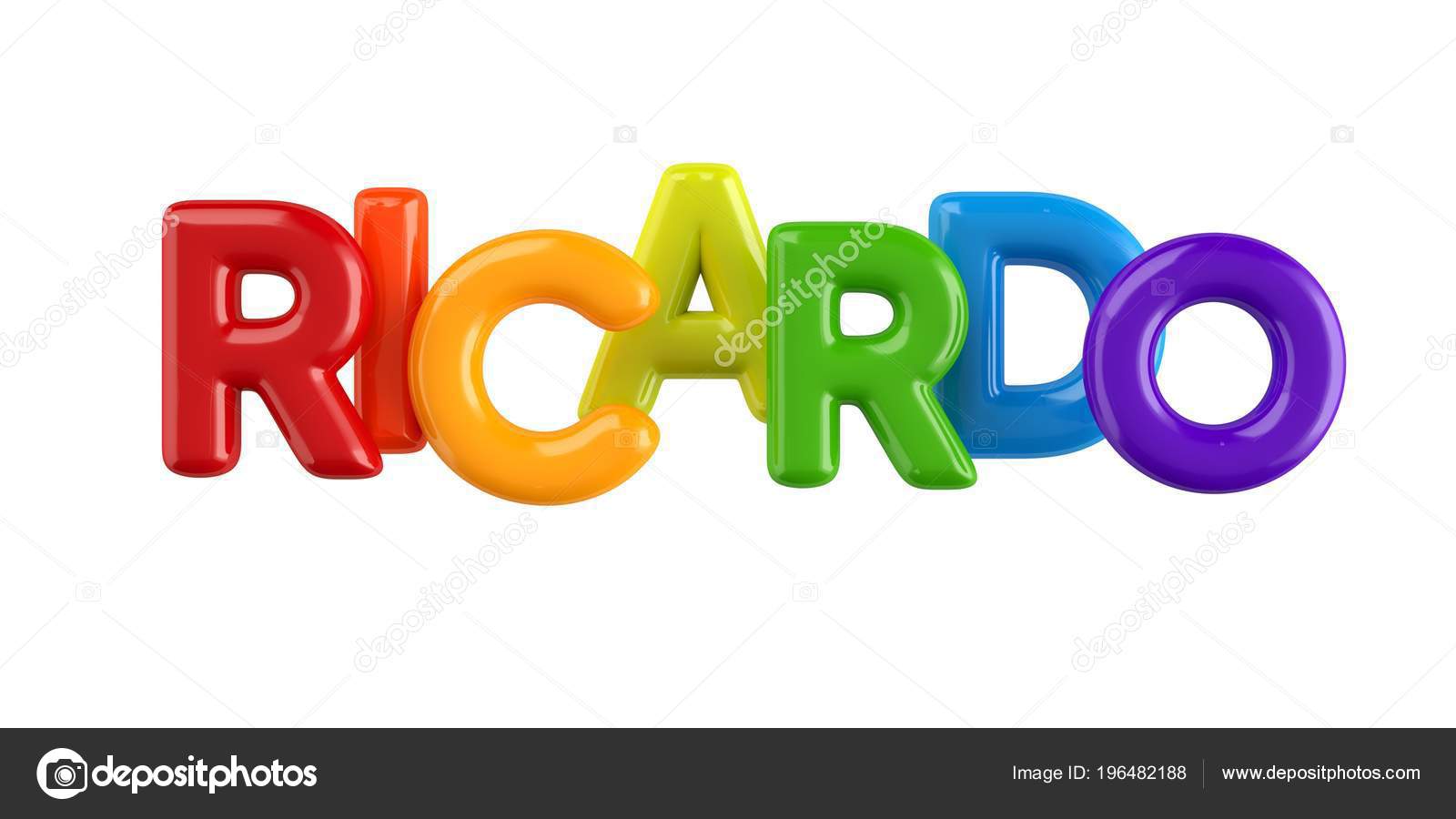 Isolated colorfull 3d Kid Name balloon font Ricardo — Stock Photo ...