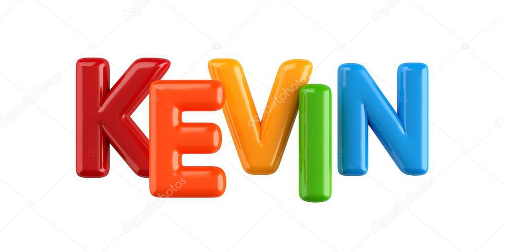 aislado colorfull 3d Nombre del niño globo fuente Kevin 2022