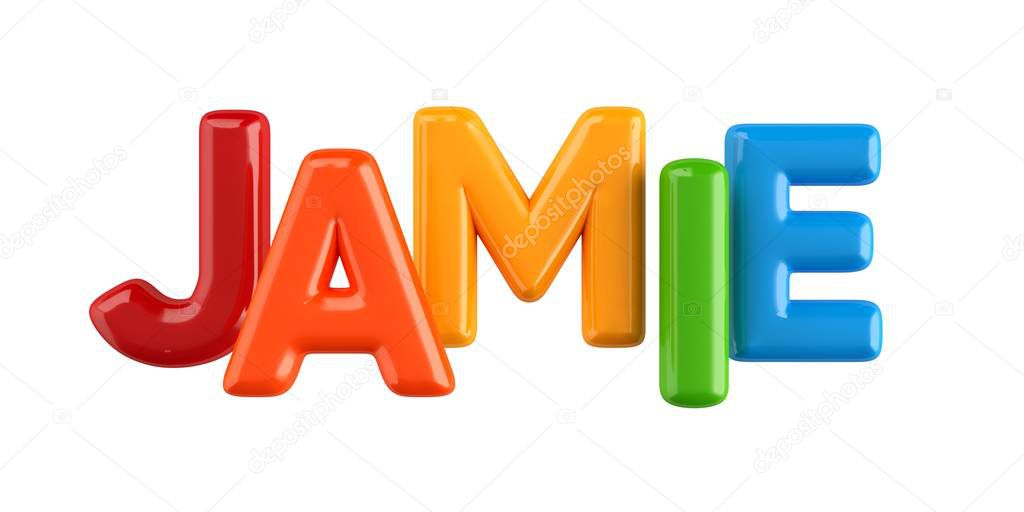 aislado colorfull 3d Nombre del niño globo fuente Jamie 2024