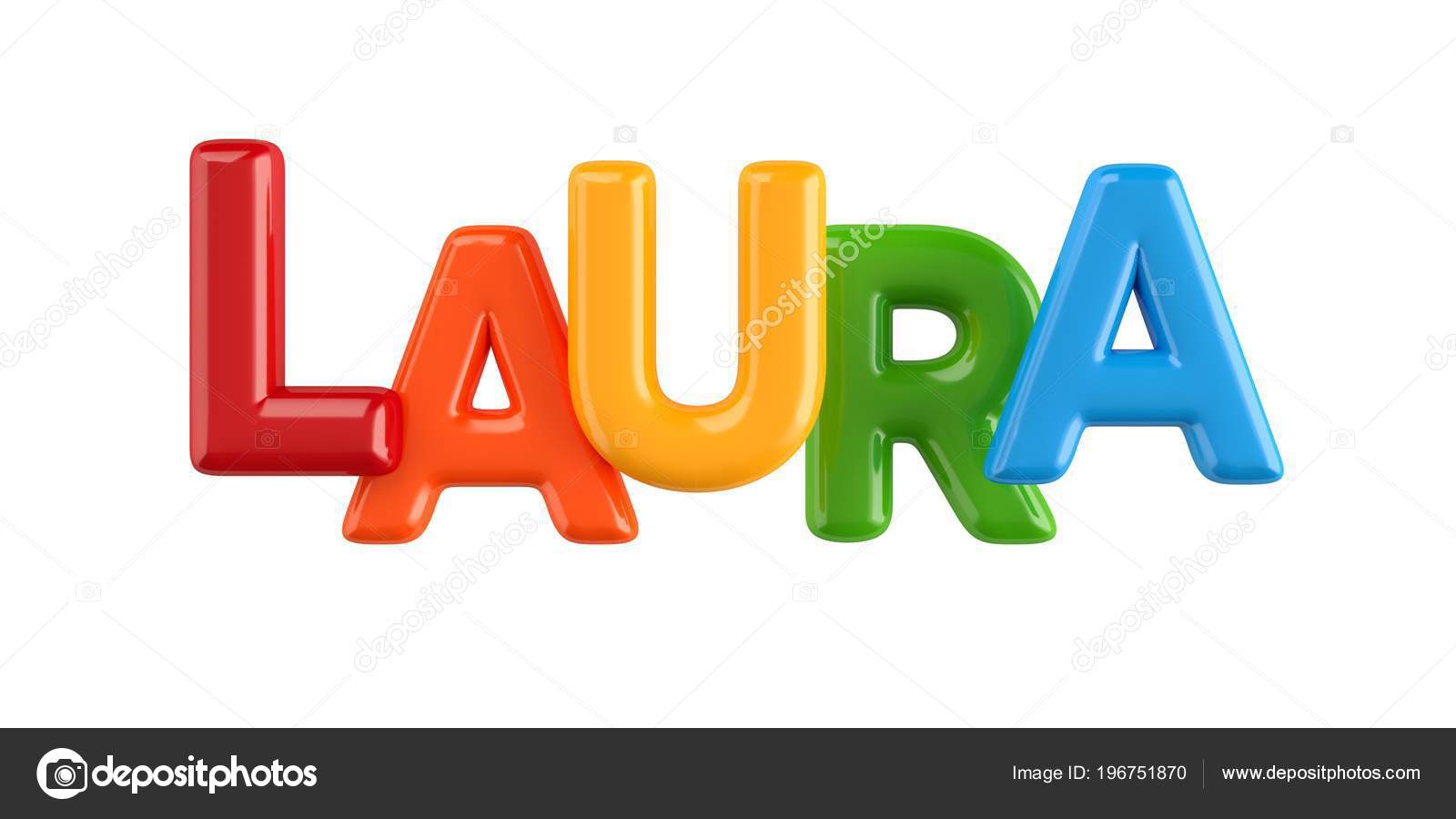 Isolated colorfull 3d Kid Name balloon font Laura Stock Photo by ...
