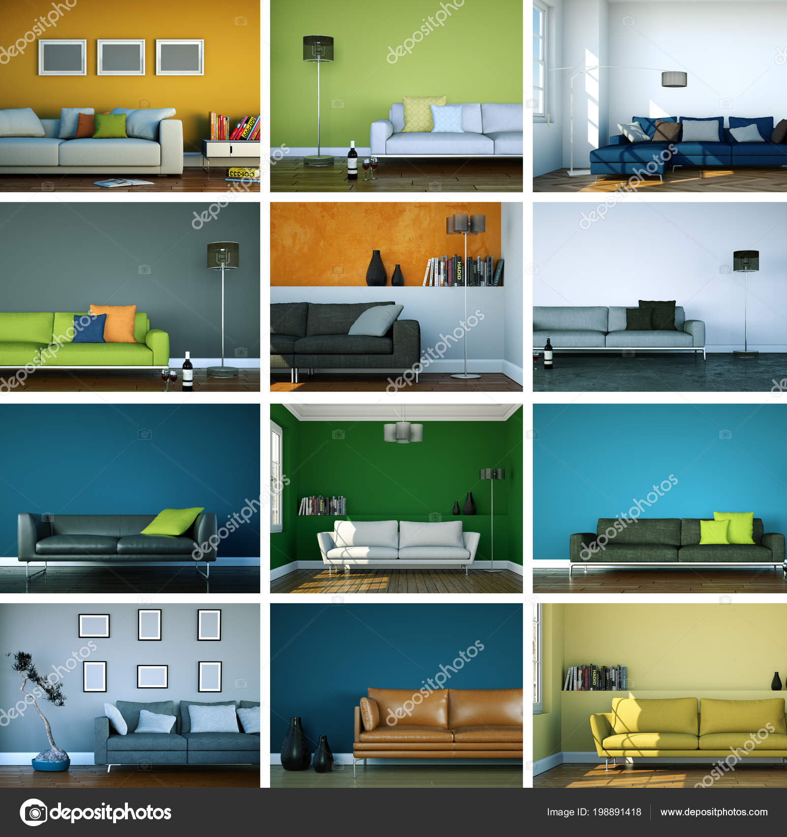 Set of sofas in modern Interior design — Stock Photo © virtua73 #198891418