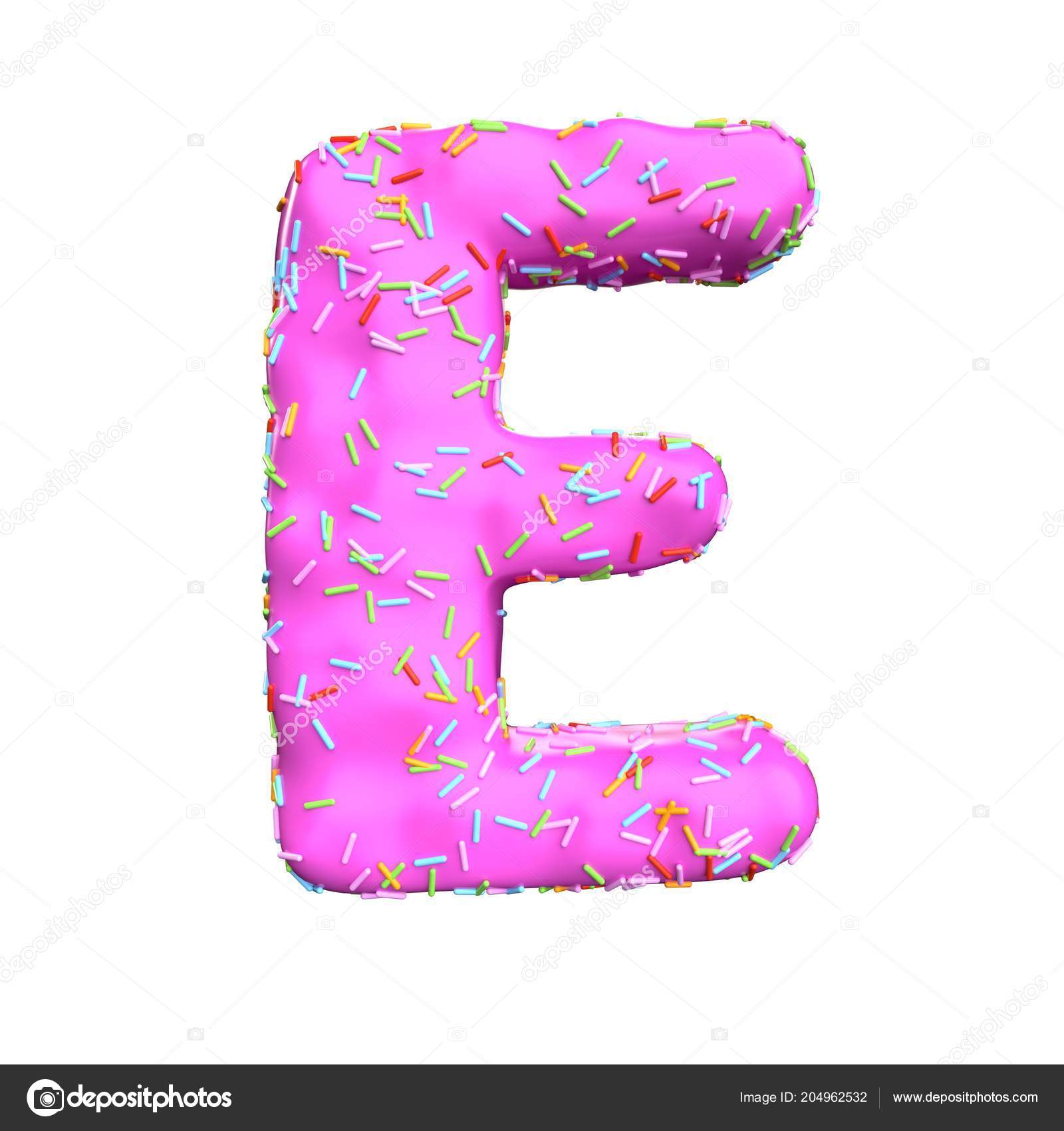 Letter E Design Pink