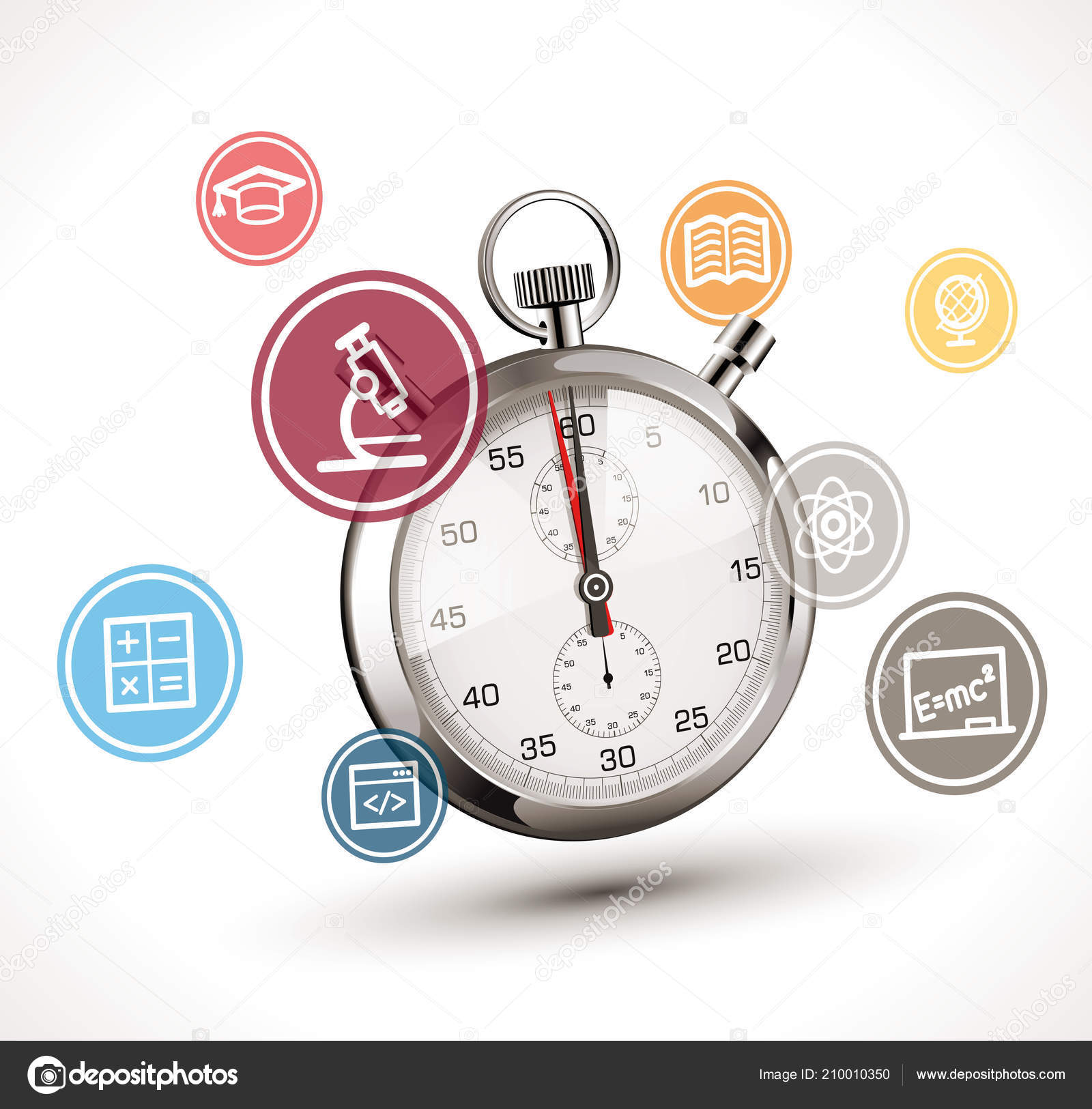 Time Learn Concept Stopwatch School Symbols Biology Chemistry Physics ...
