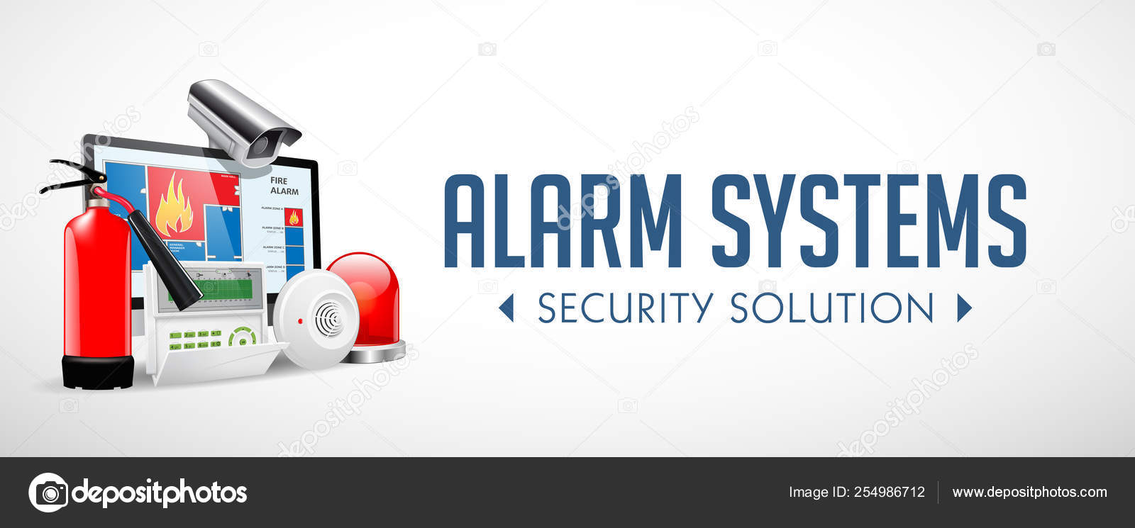 Access Control System Alarm Zones Security System Concept Website ...